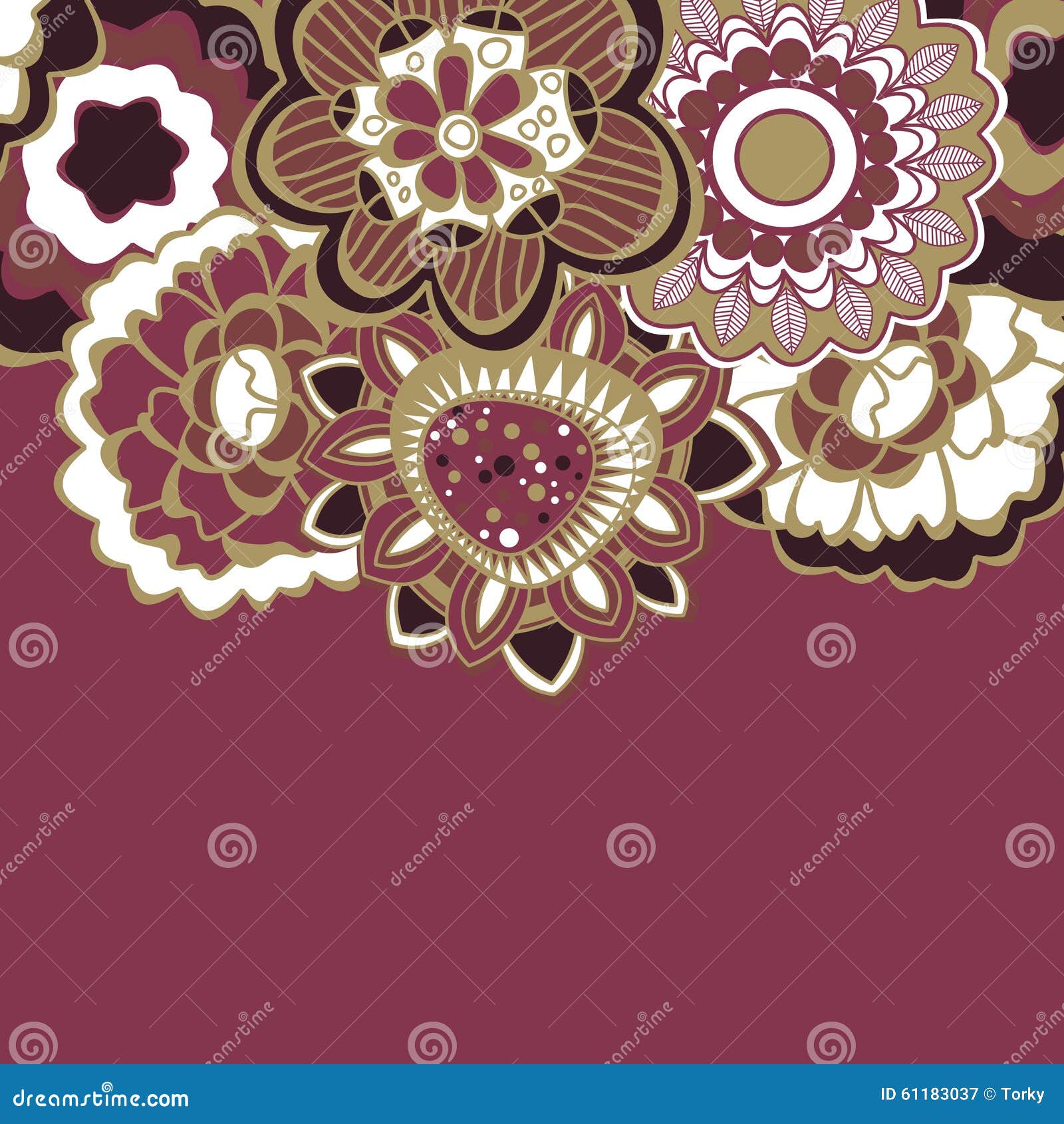Floral border stock vector. Illustration of beauty, decorative - 61183037