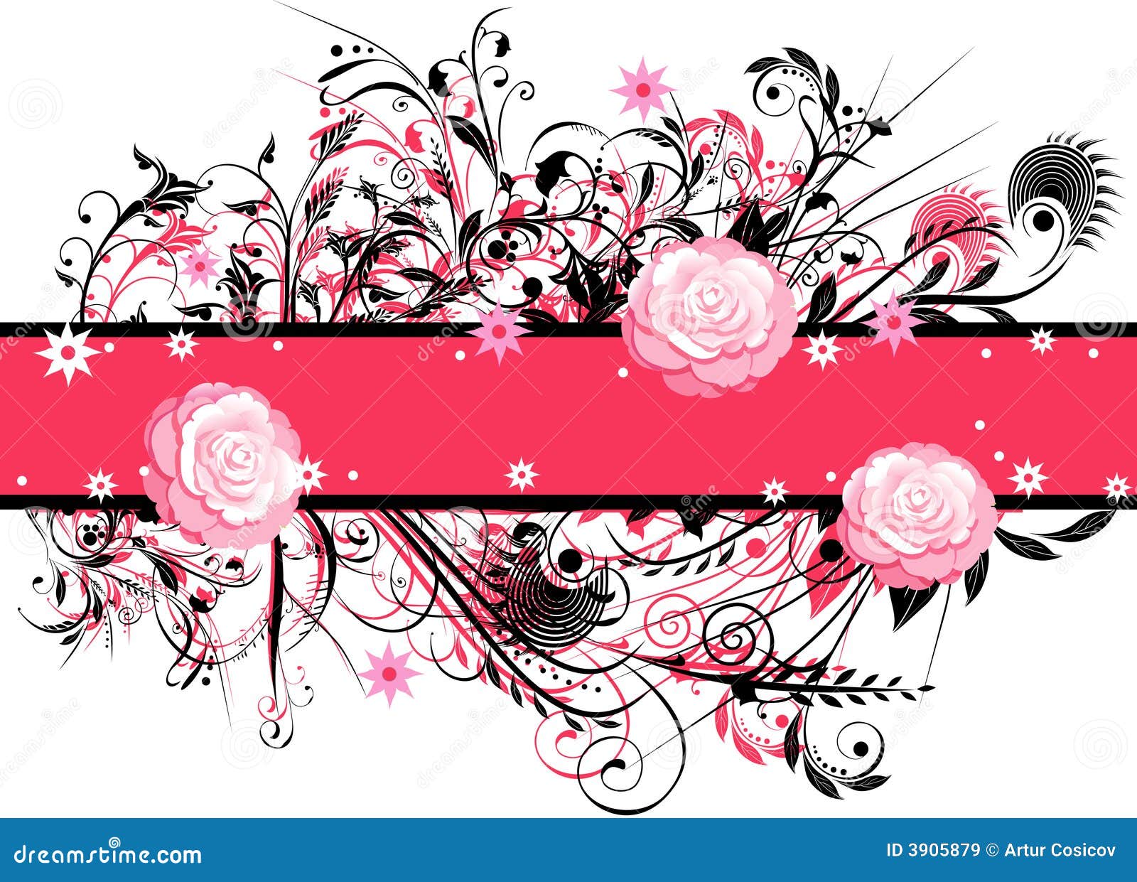 Floral border design stock vector. Illustration of scroll - 3905879