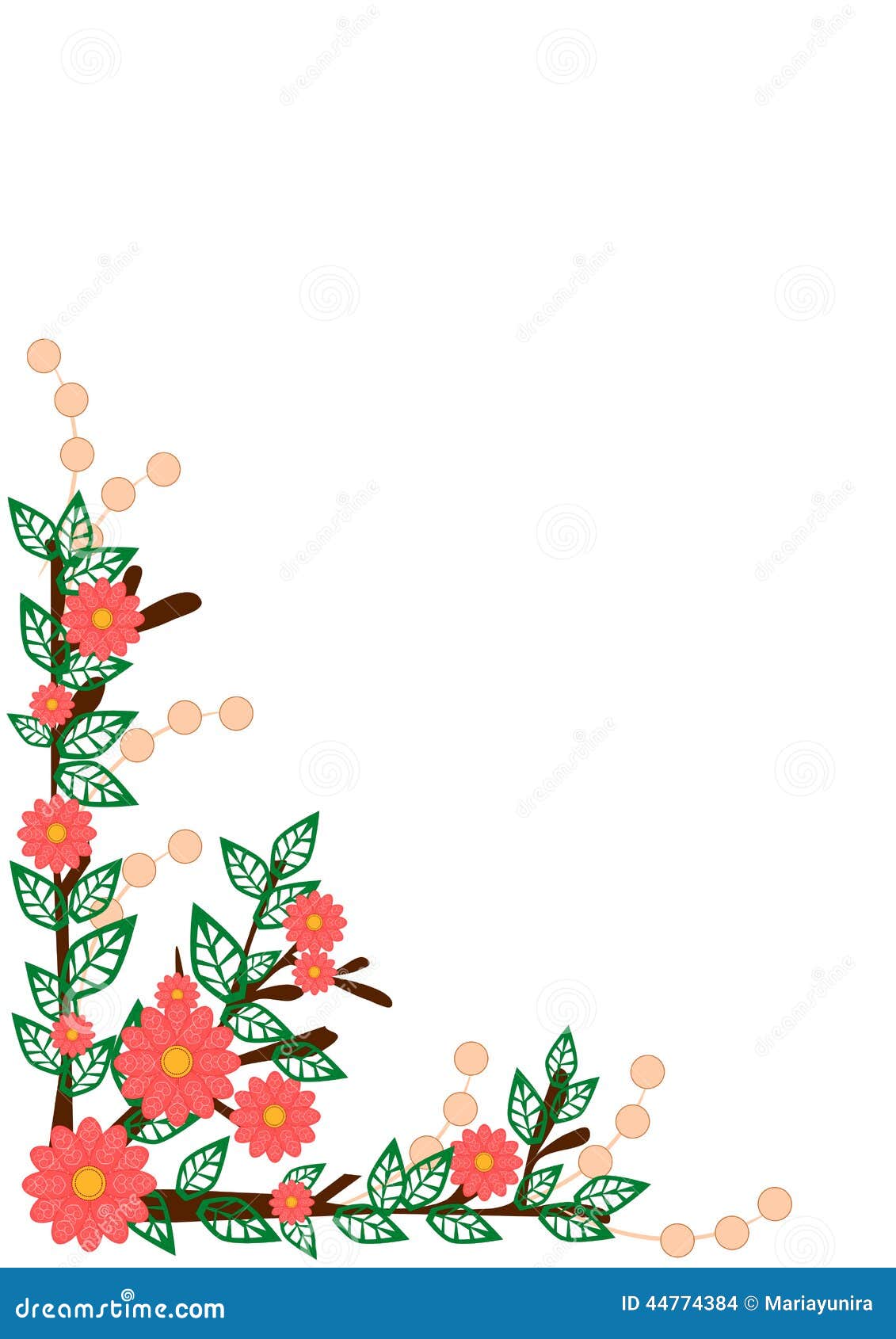 Floral Border stock illustration. Illustration of vector - 44774384