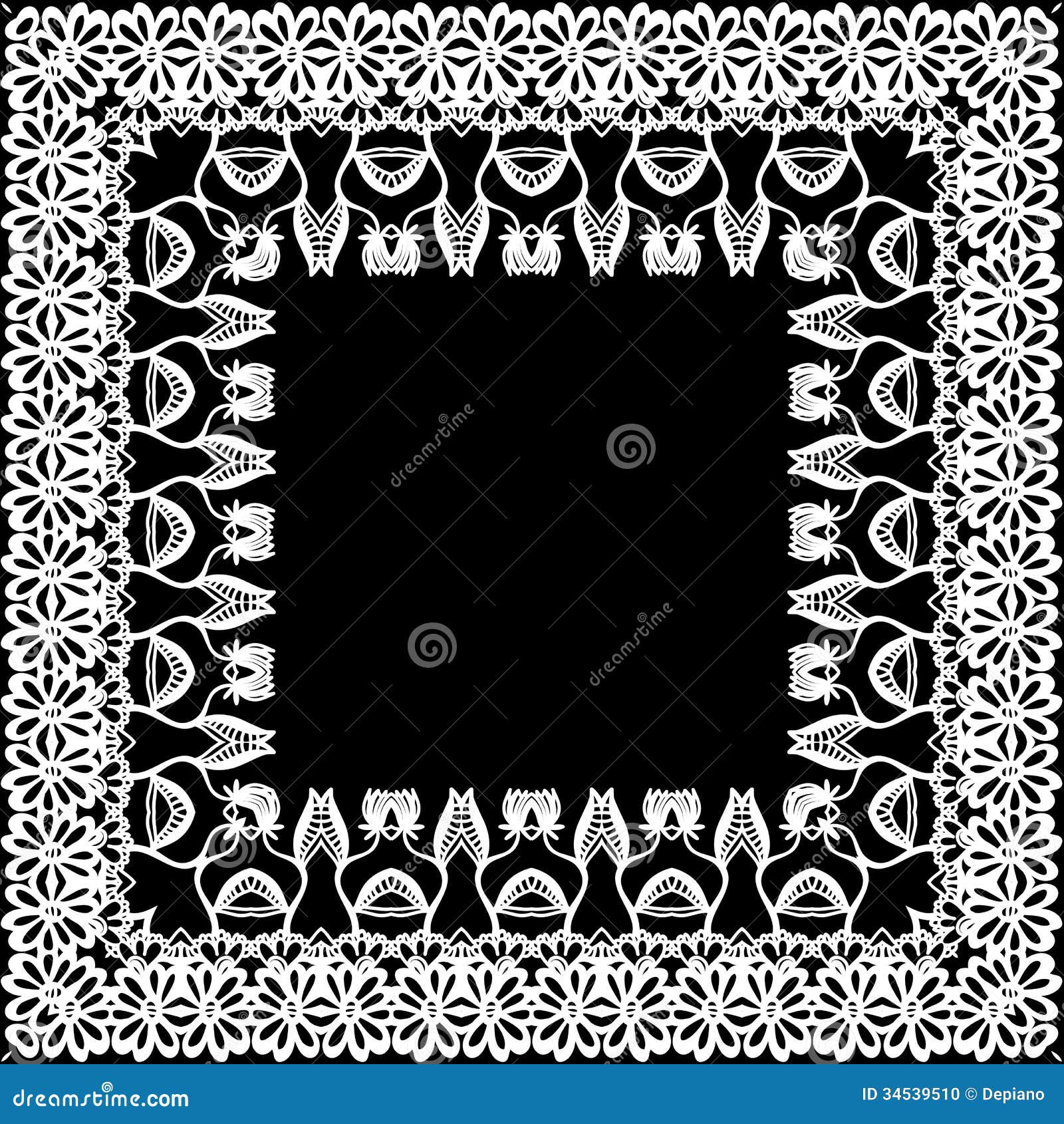 Floral Border, Frieze, Frame Stock Vector - Illustration of element ...