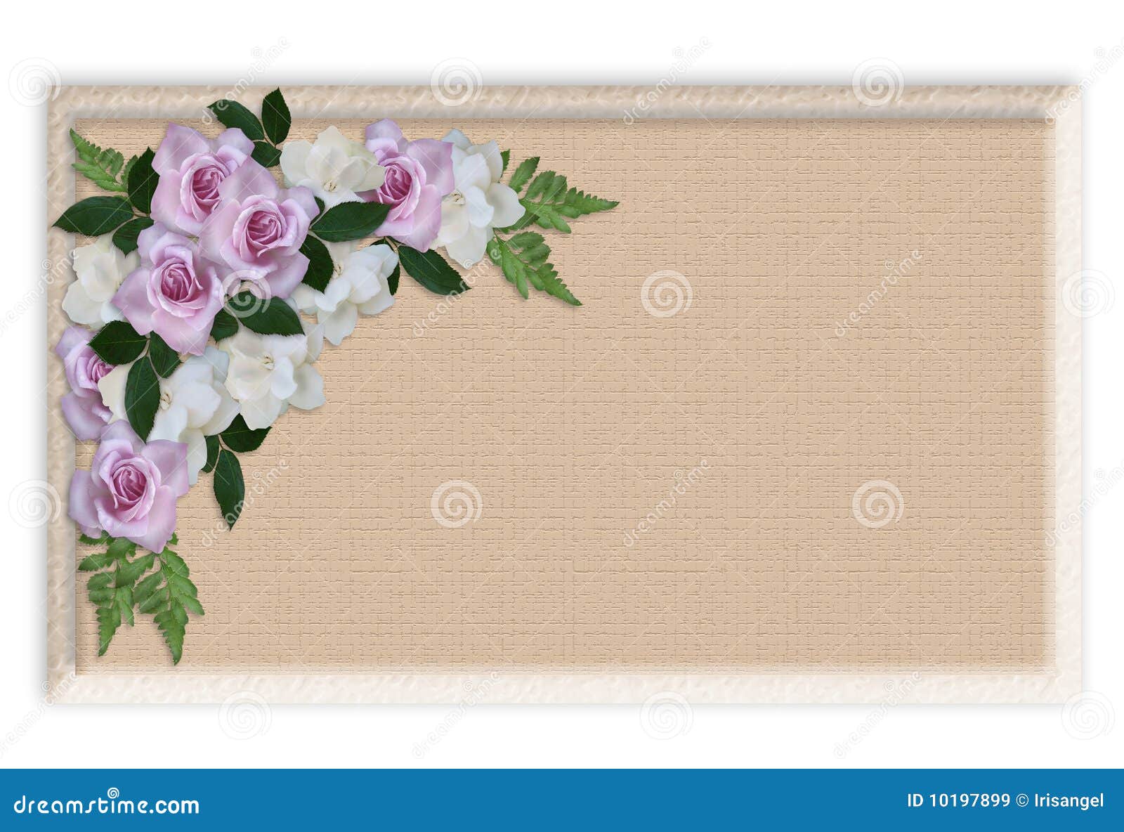 Floral Border Label Wedding Roses Stock Illustration - Illustration of ...