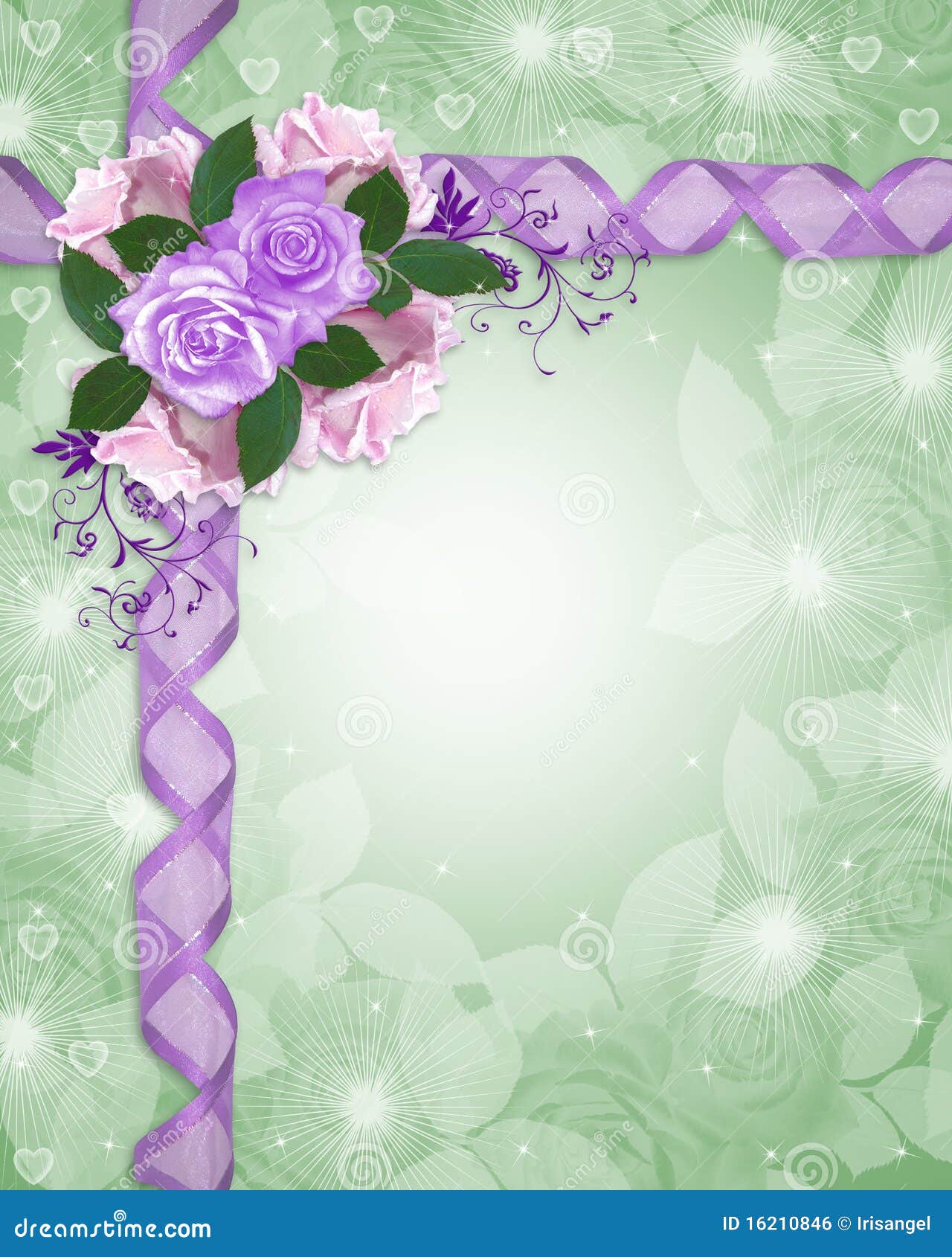 Lavender Roses Wedding Border Royalty-Free Illustration | CartoonDealer ...