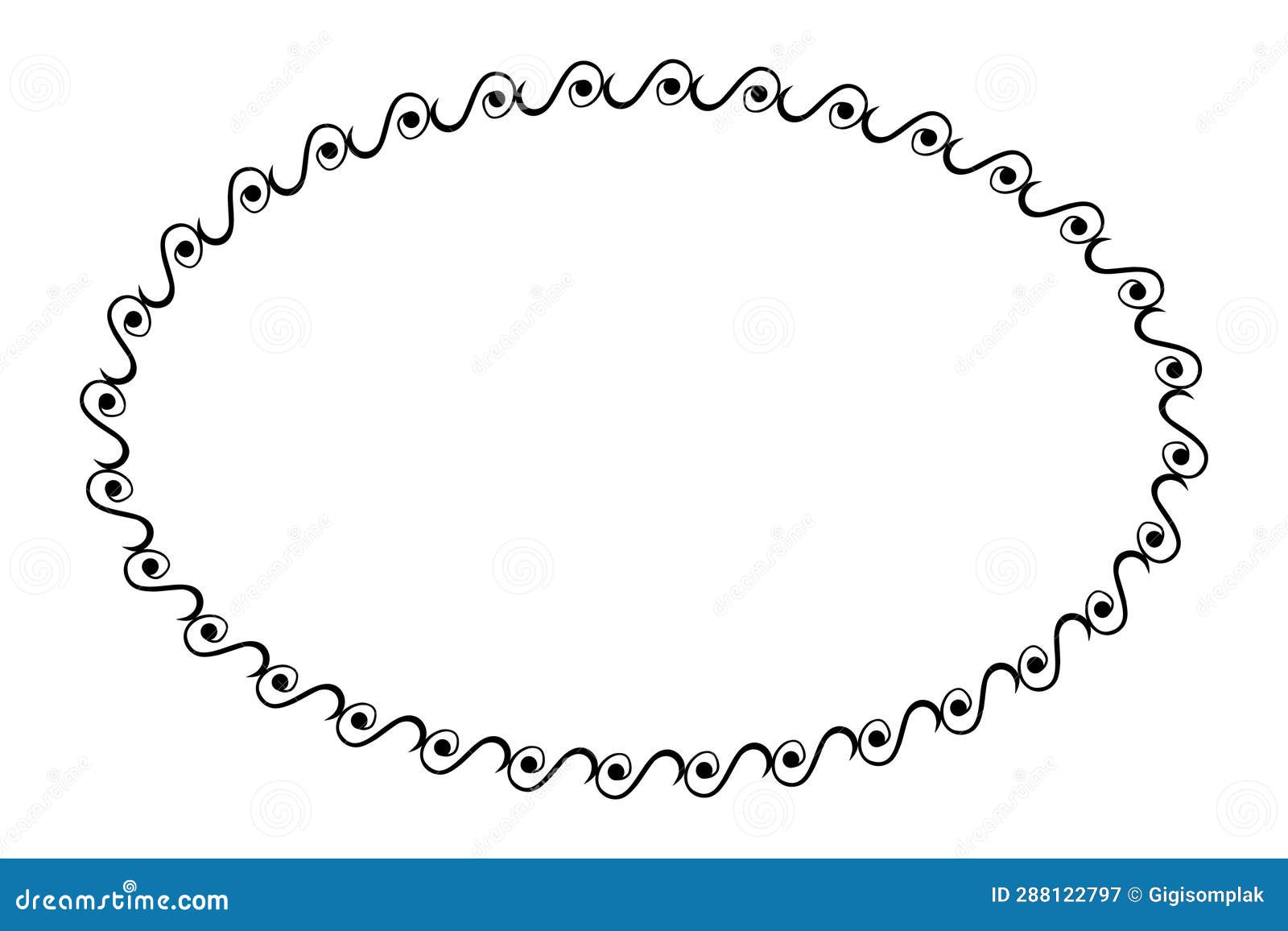 Simple Seamless Vector Oval Hand Draw Sketch Floral Border Stock Vector ...