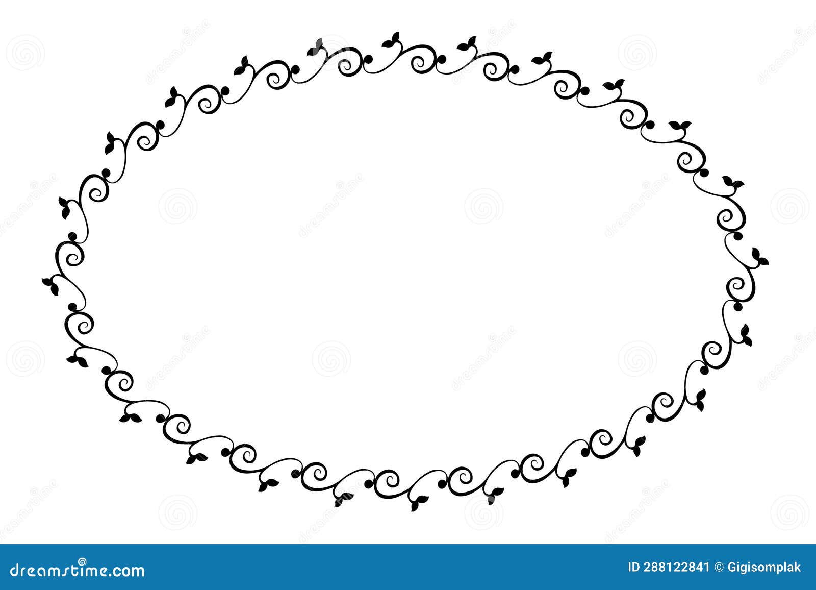 Simple Seamless Vector Oval Hand Draw Sketch Floral Border Stock Vector ...