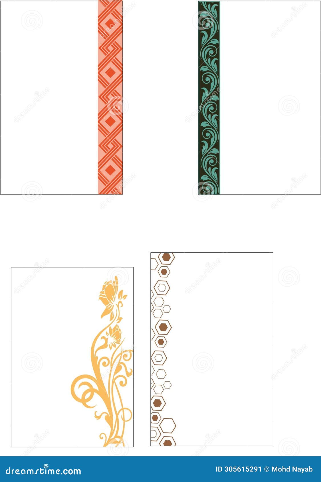 Floral Border Pattern Frame, Design Various Greeting Cards. Vector ...