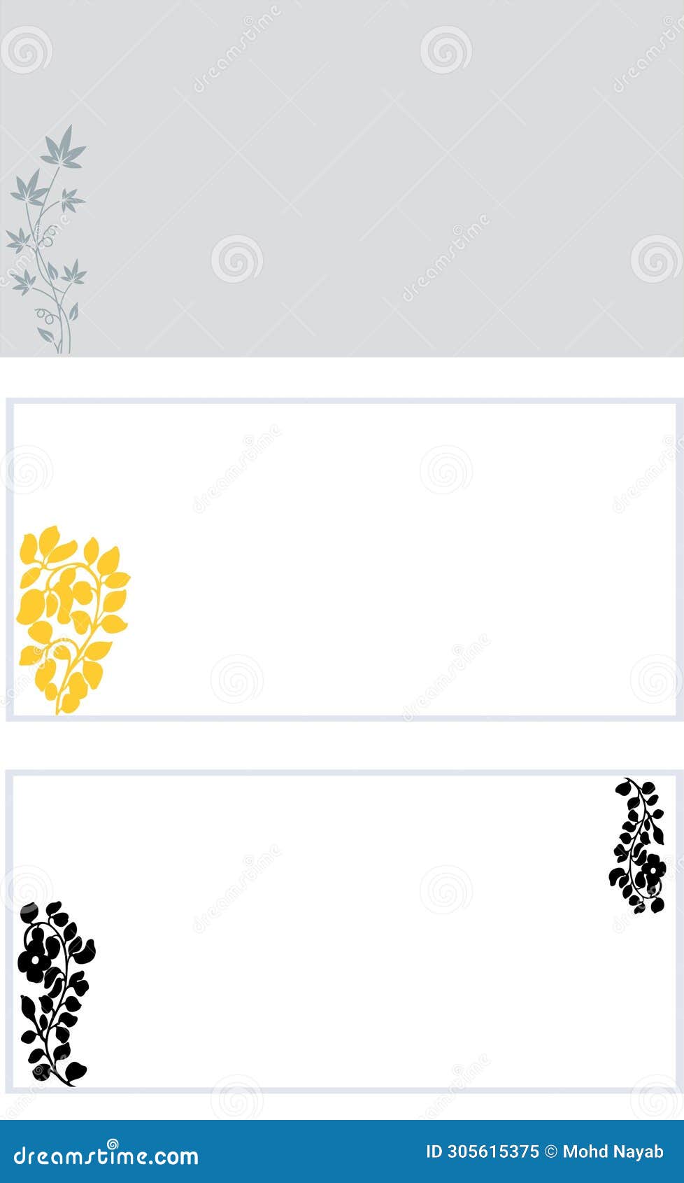 Floral Border Pattern Frame, Design Various Greeting Cards. Vector ...
