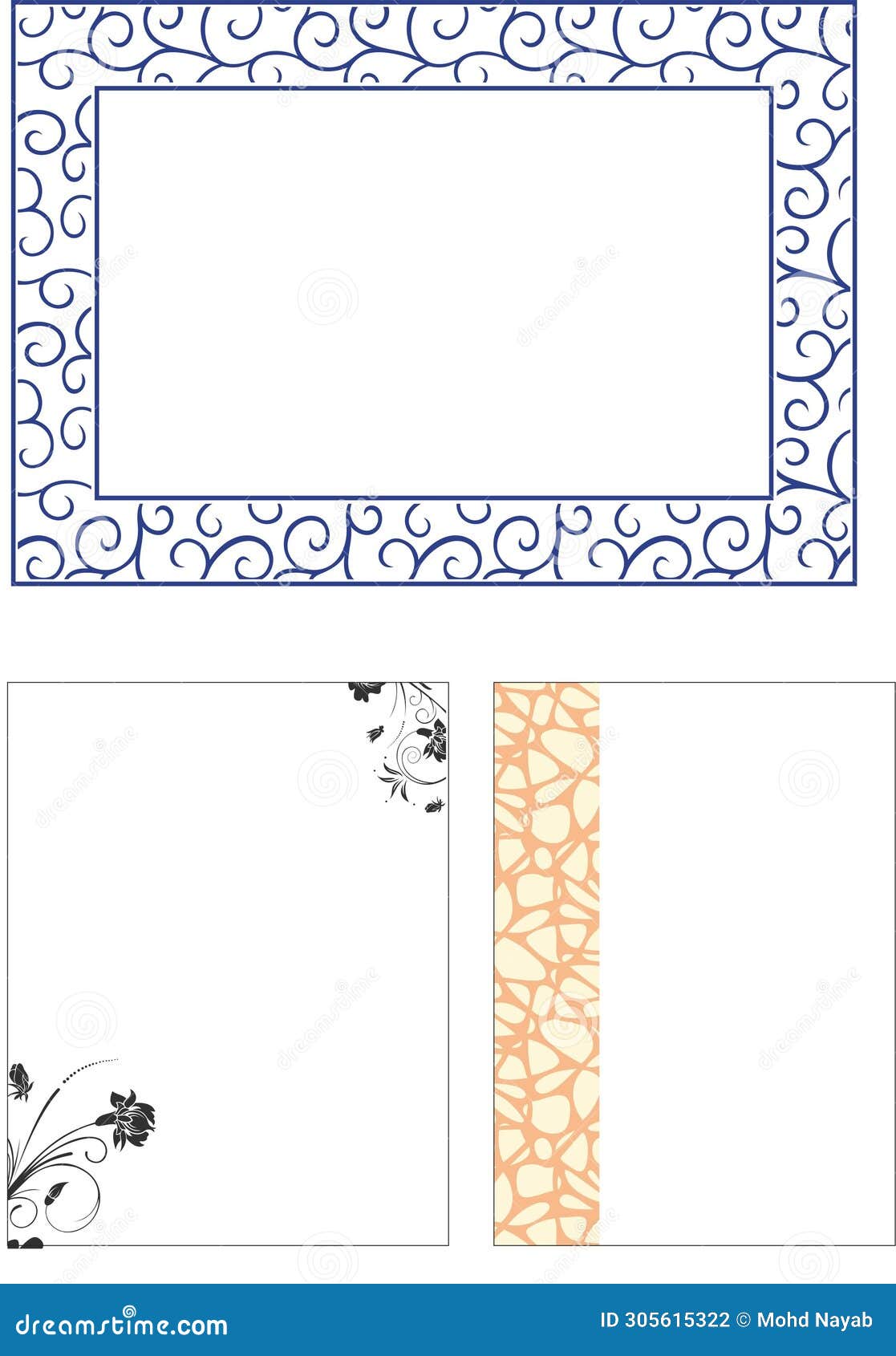 Floral Border Pattern Frame, Design Vector Illustration Stock ...