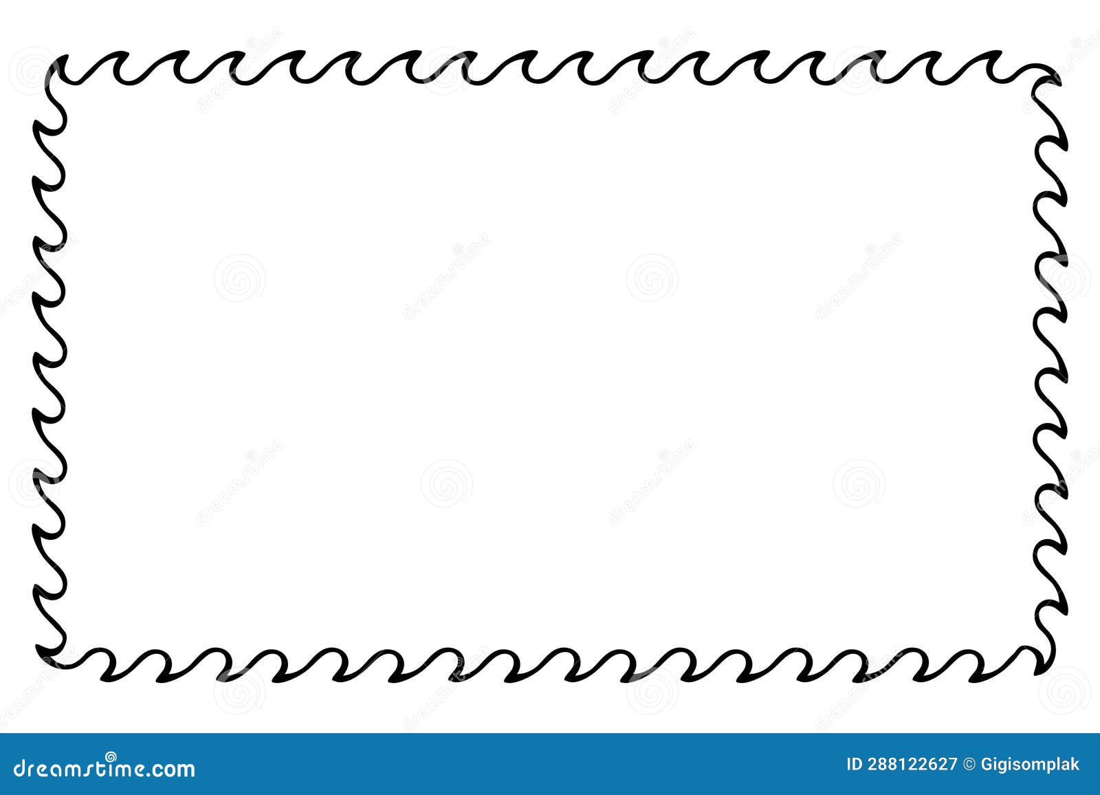 Simple Seamless Vector Rectangle Hand Draw Sketch Floral Border Stock ...