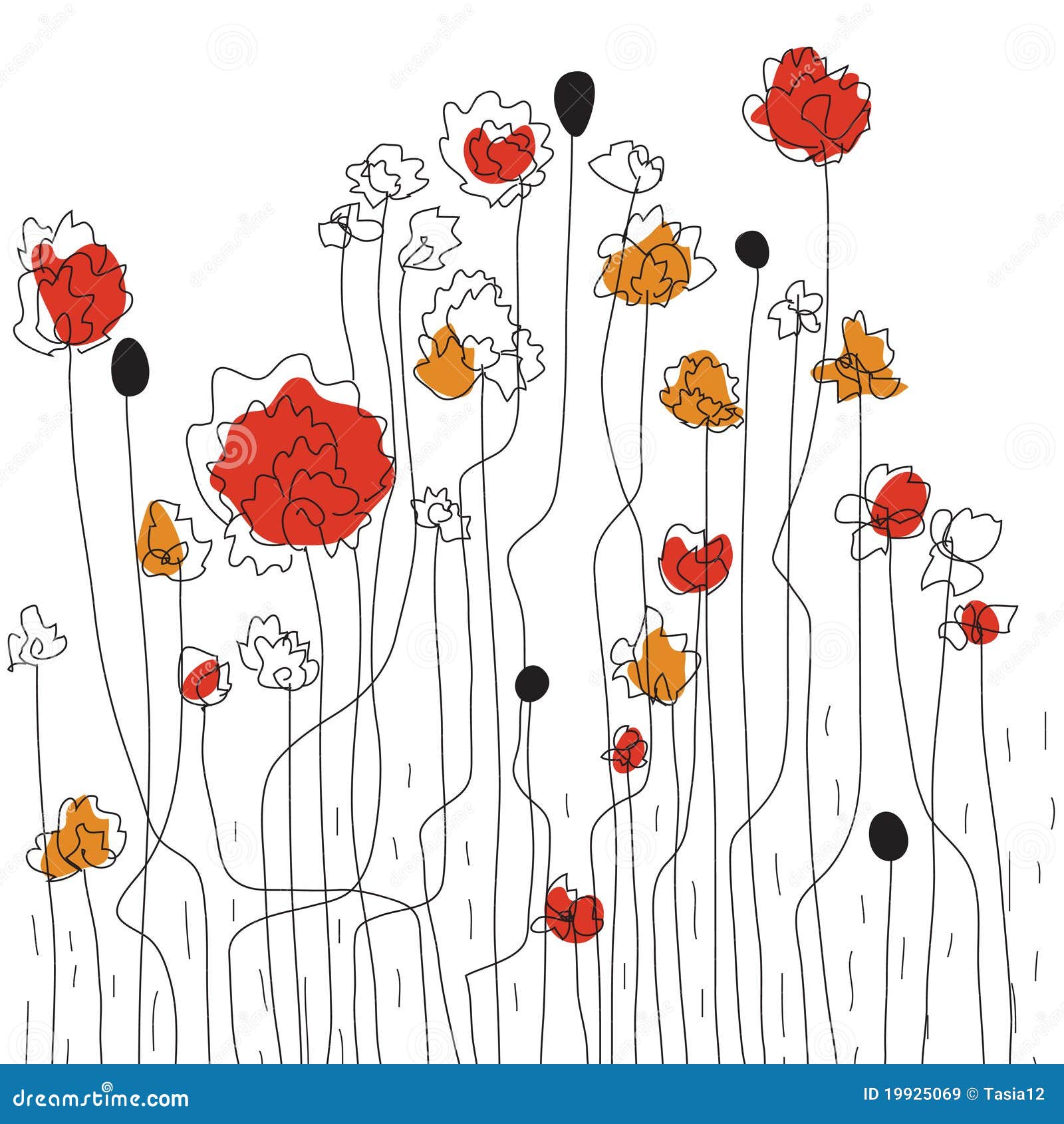 Floral border sketch stock vector. Illustration of frame - 19925069