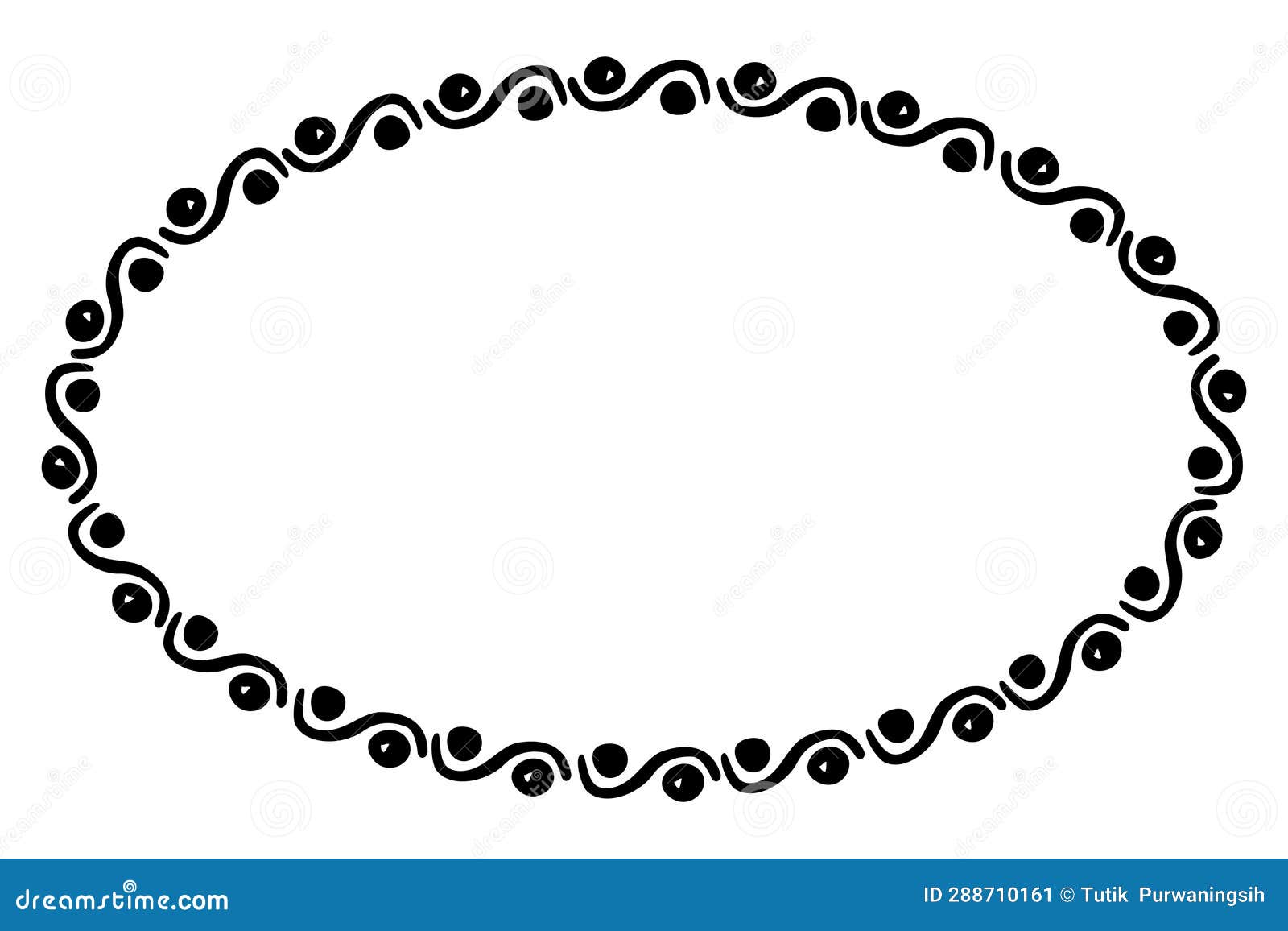 Simple Seamless Vector Oval Hand Draw Sketch Floral Border Stock Vector ...