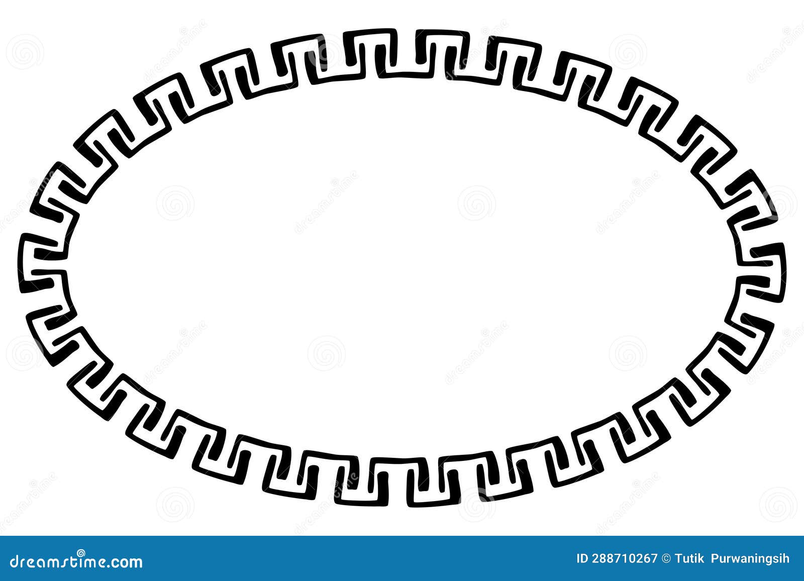 Simple Seamless Vector Oval Hand Draw Sketch Floral Border Stock Vector ...