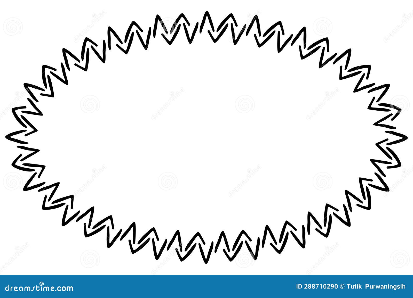 Simple Seamless Vector Oval Hand Draw Sketch Floral Border Stock Vector ...