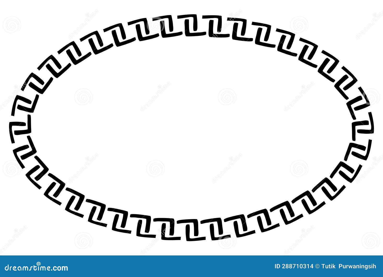 Simple Seamless Vector Oval Hand Draw Sketch Floral Border Stock Vector ...