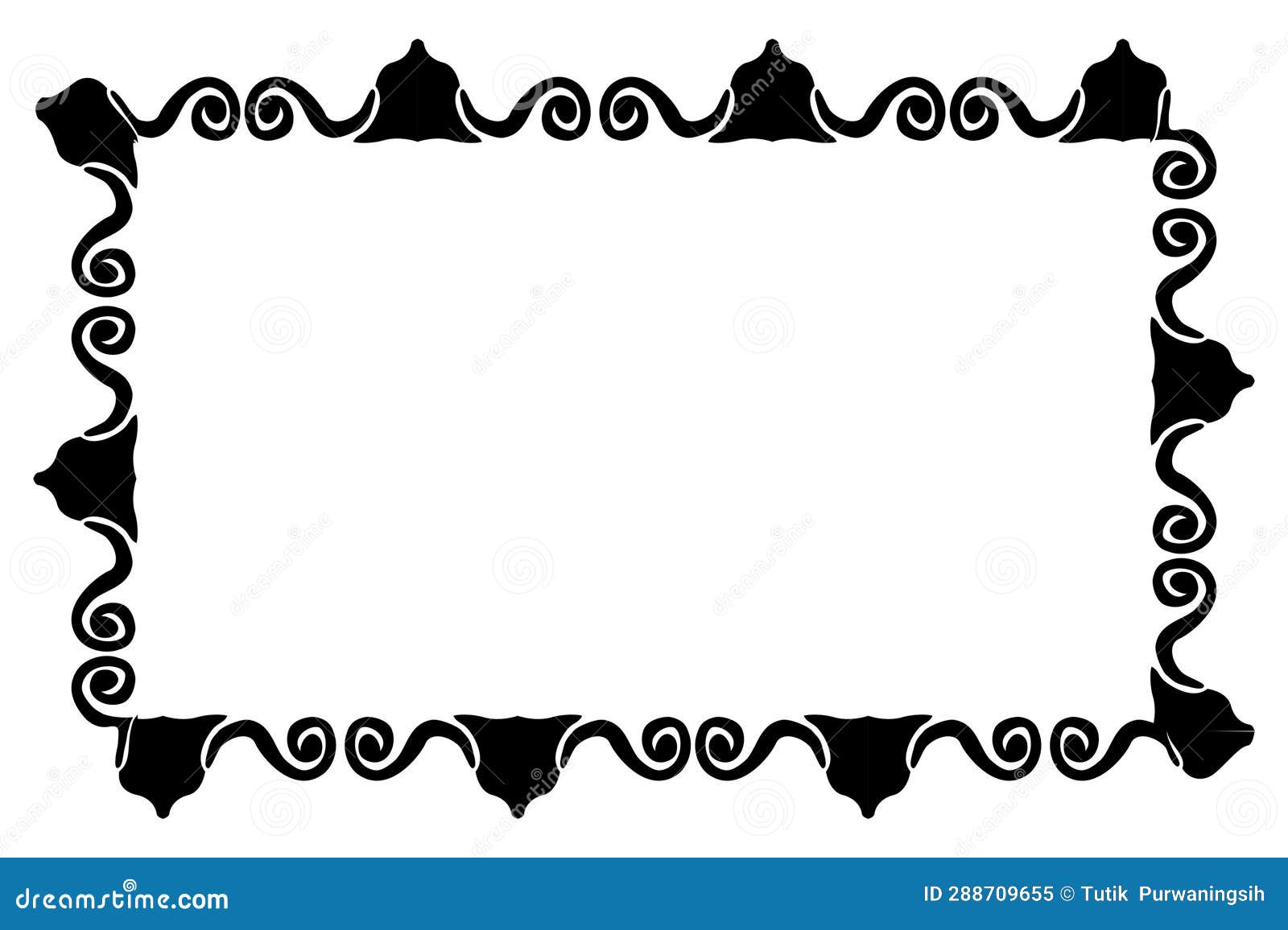 Simple Seamless Vector Rectangle Hand Draw Sketch Border Stock Vector ...