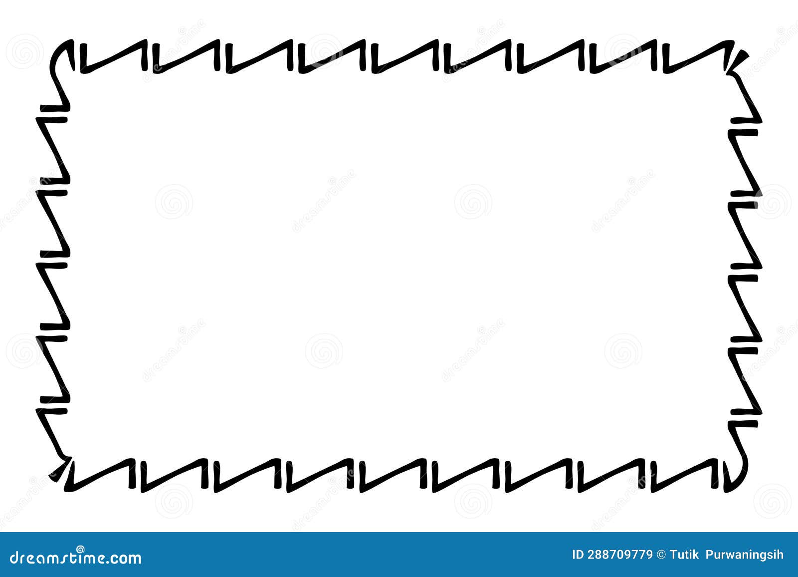 Simple Seamless Vector Rectangle Hand Draw Sketch Floral Border Stock ...