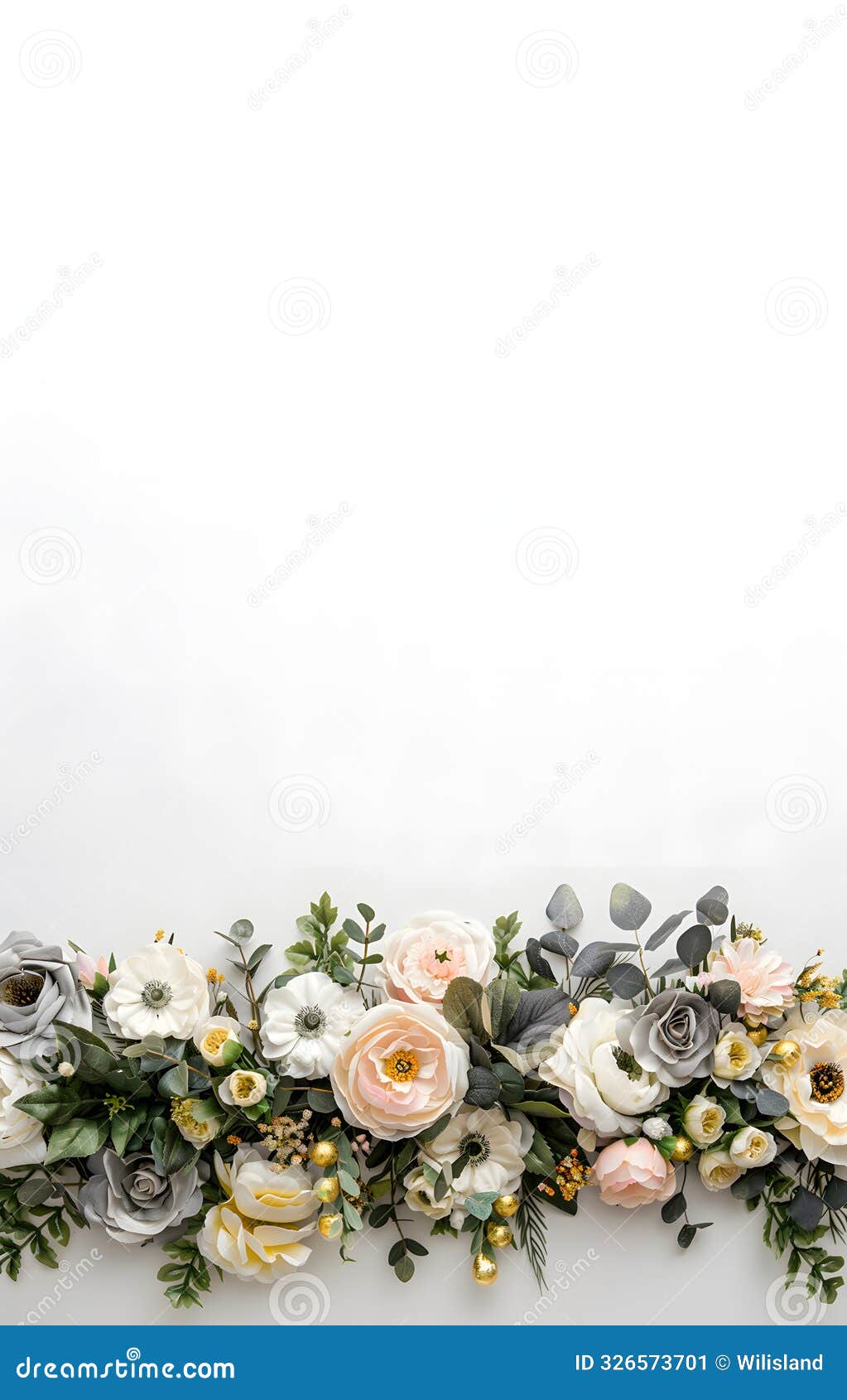 Floral Border with White Background Stock Illustration - Illustration ...