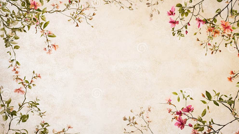 Floral Borders with Soft Pastel Background Creating a Tranquil and ...