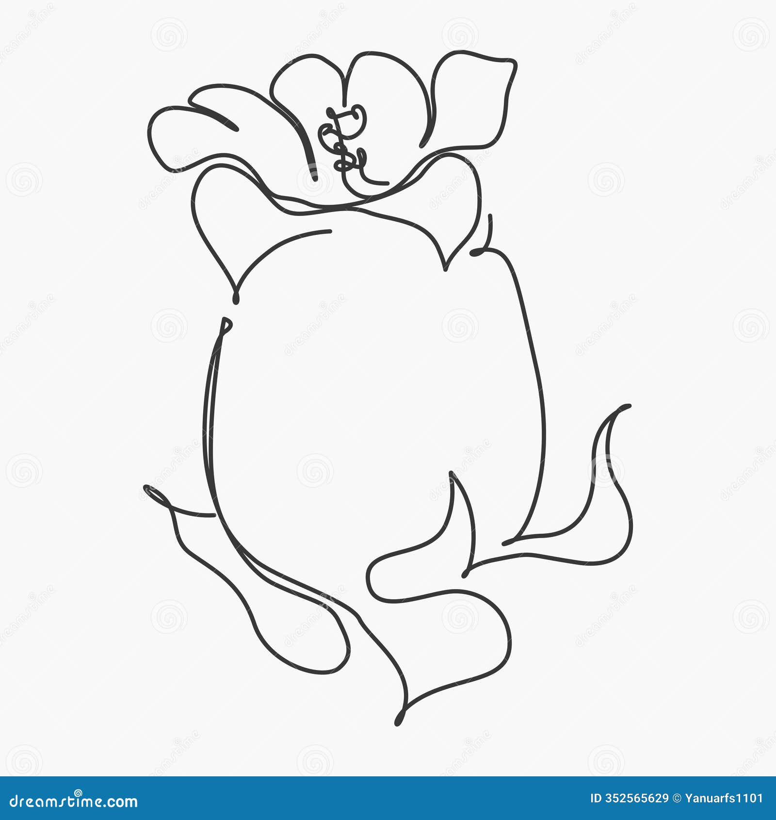 Floral Botanical Design Element. Floral Line Art Design Asset Stock ...