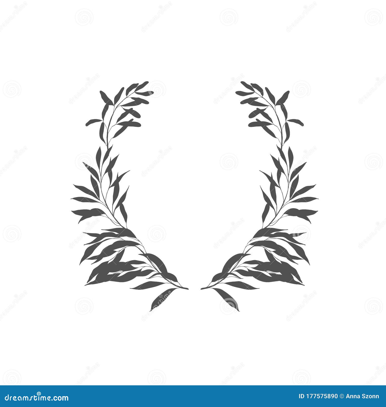 Floral Botanical Frame and Monogram. Stock Vector - Illustration of ...