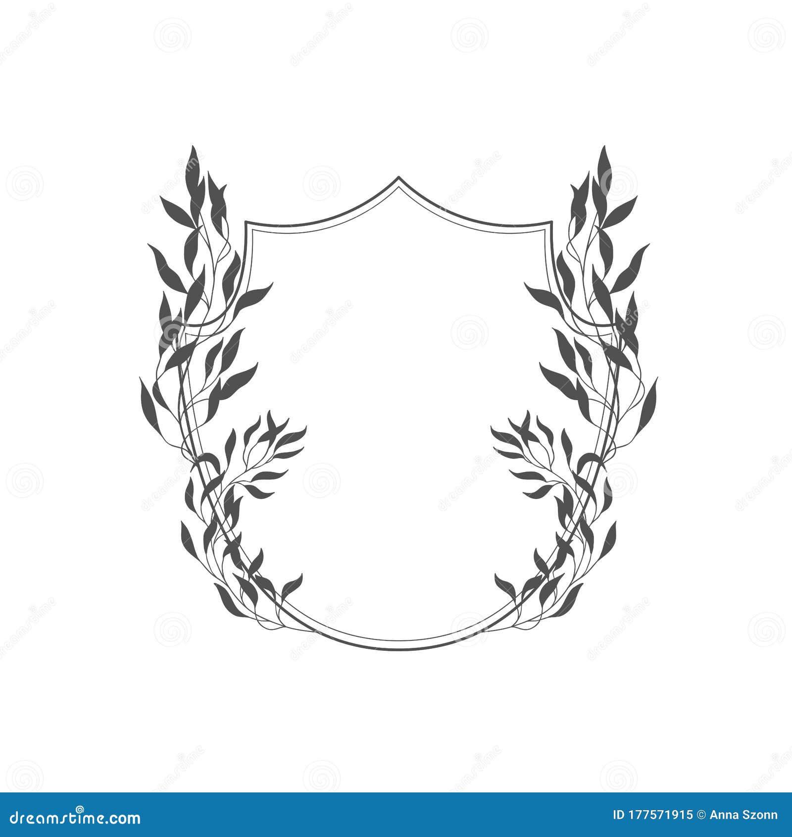 Floral Botanical Frame and Monogram. Stock Vector - Illustration of ...