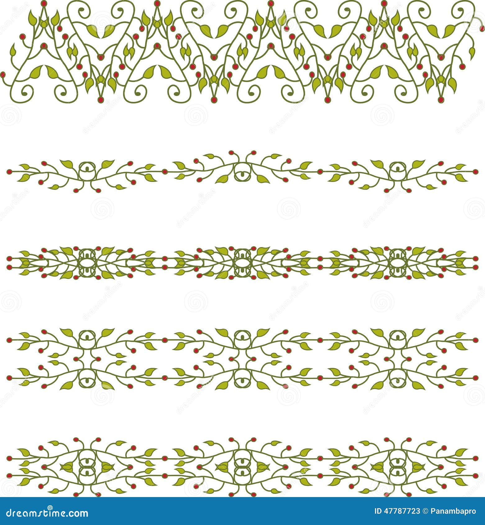 Floral branch border stock vector. Illustration of ornate - 47787723