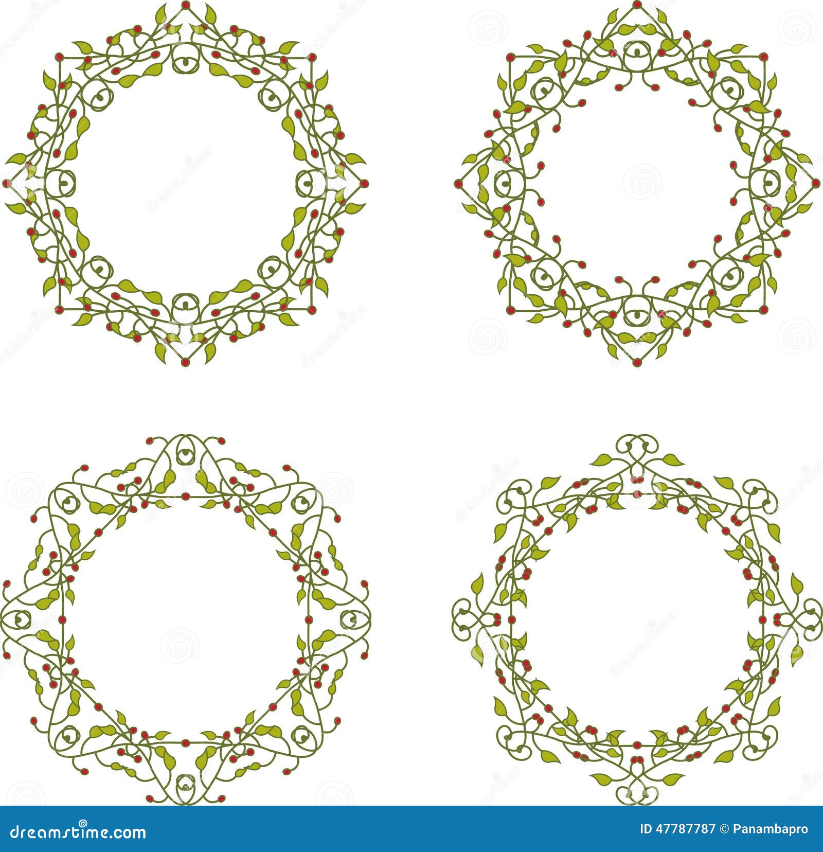 Floral branch frames stock vector. Illustration of foliate - 47787787