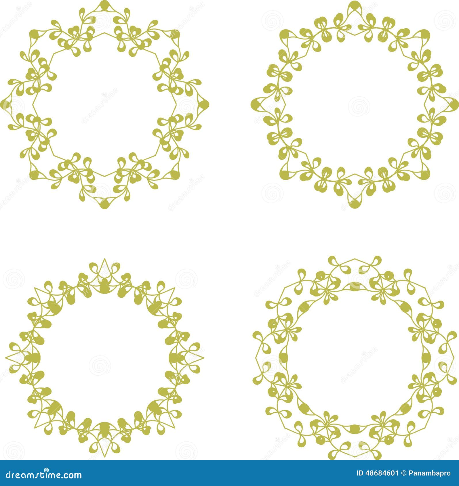 Floral branch frames stock vector. Illustration of collection - 48684601