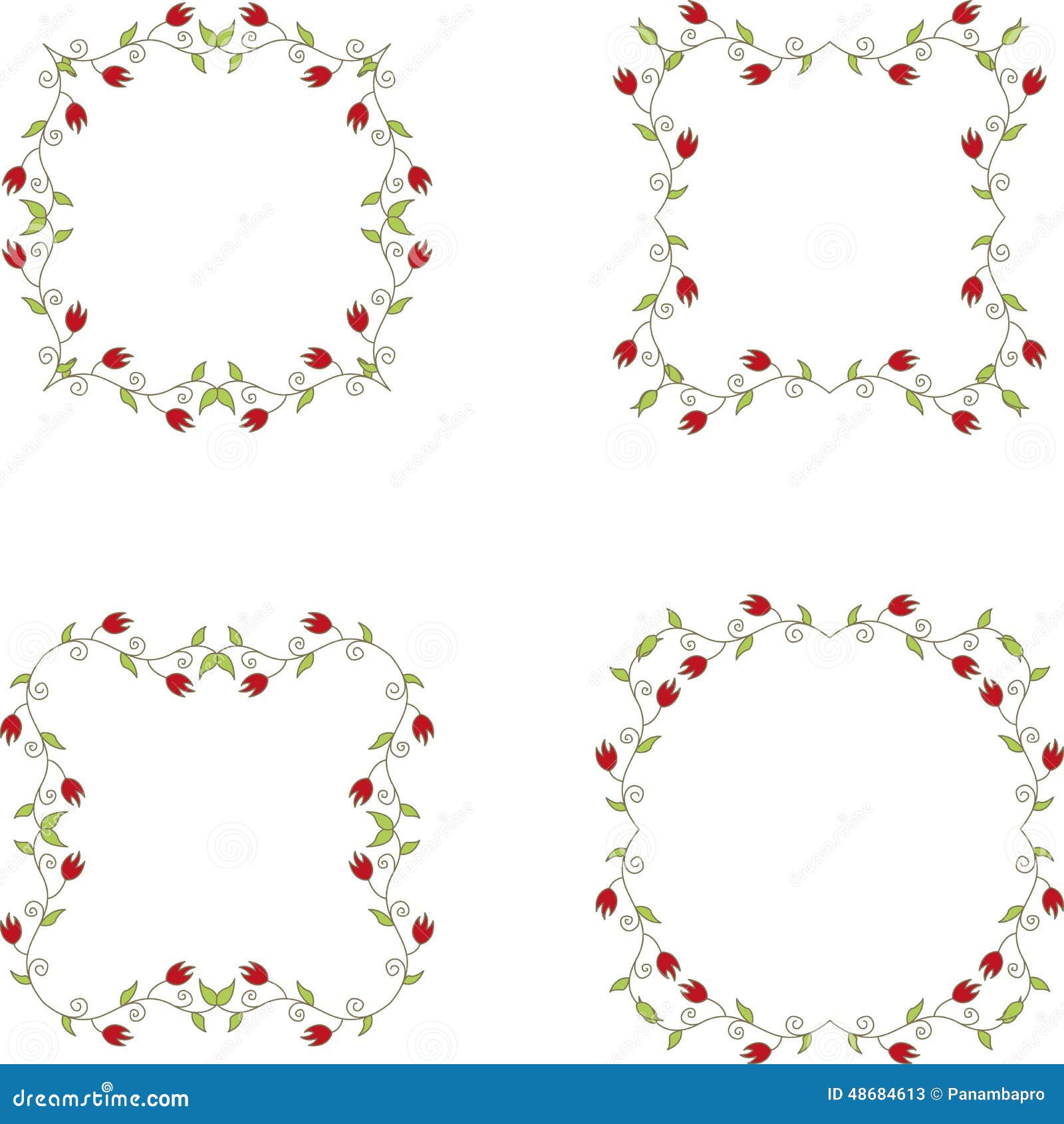 Floral branch frames stock vector. Illustration of lace - 48684613