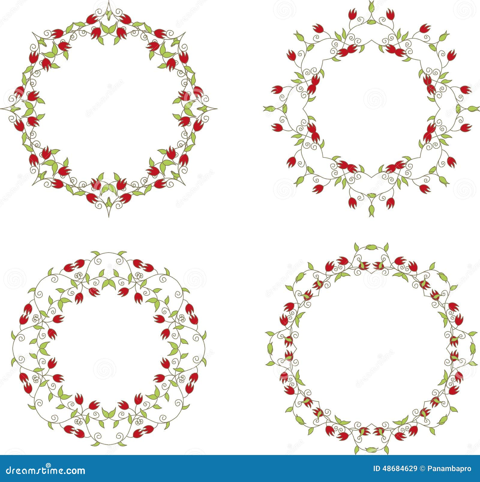 Floral branch frames stock vector. Illustration of decorative - 48684629