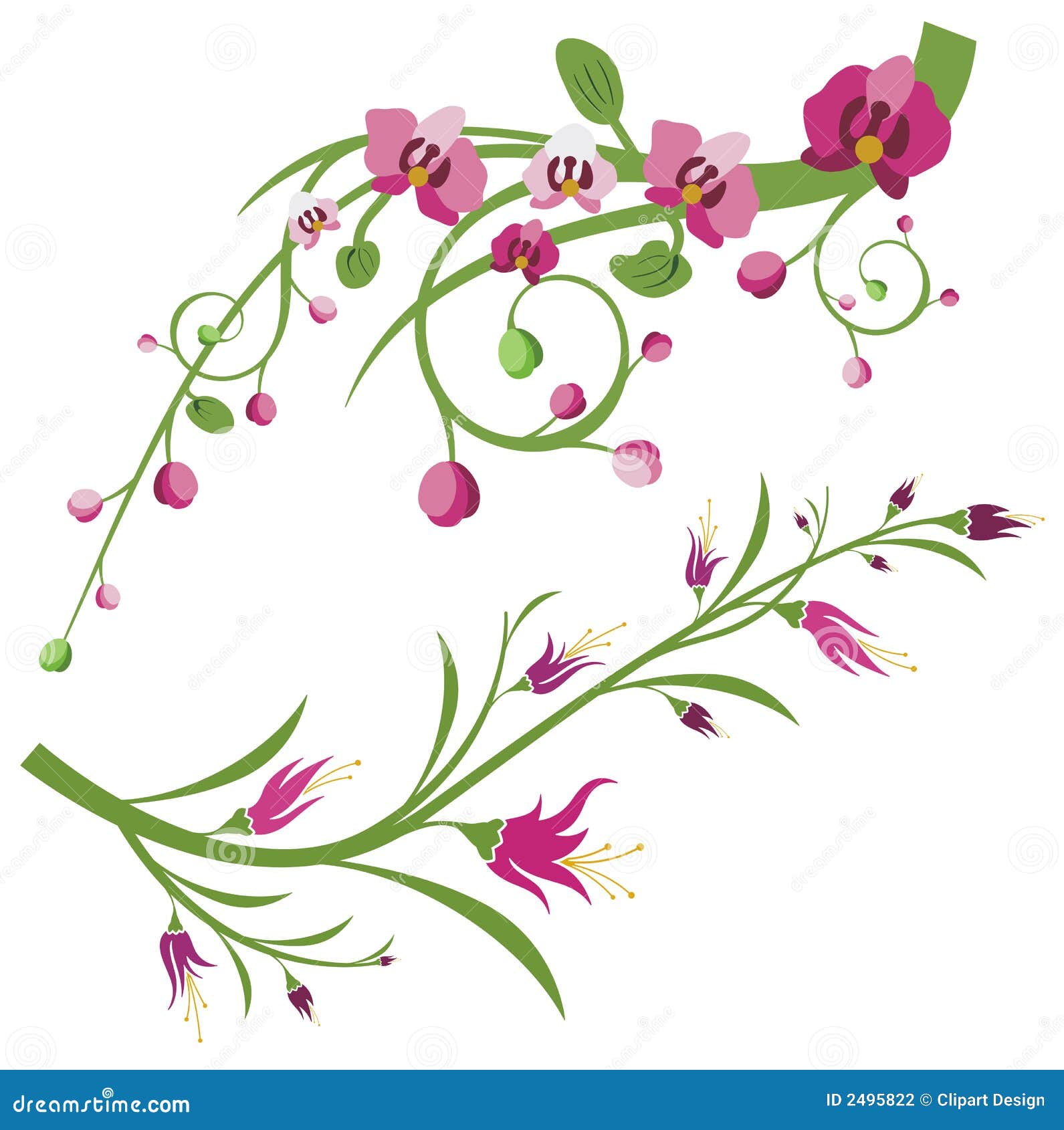 Floral branch series stock vector. Illustration of stem - 2495822