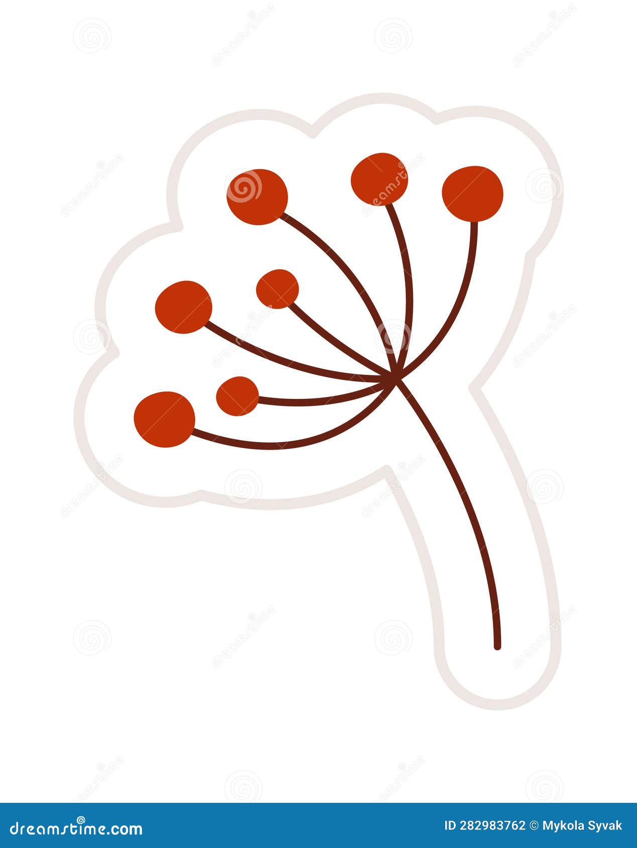 Floral Branch Sticker stock vector. Illustration of isolated - 282983762