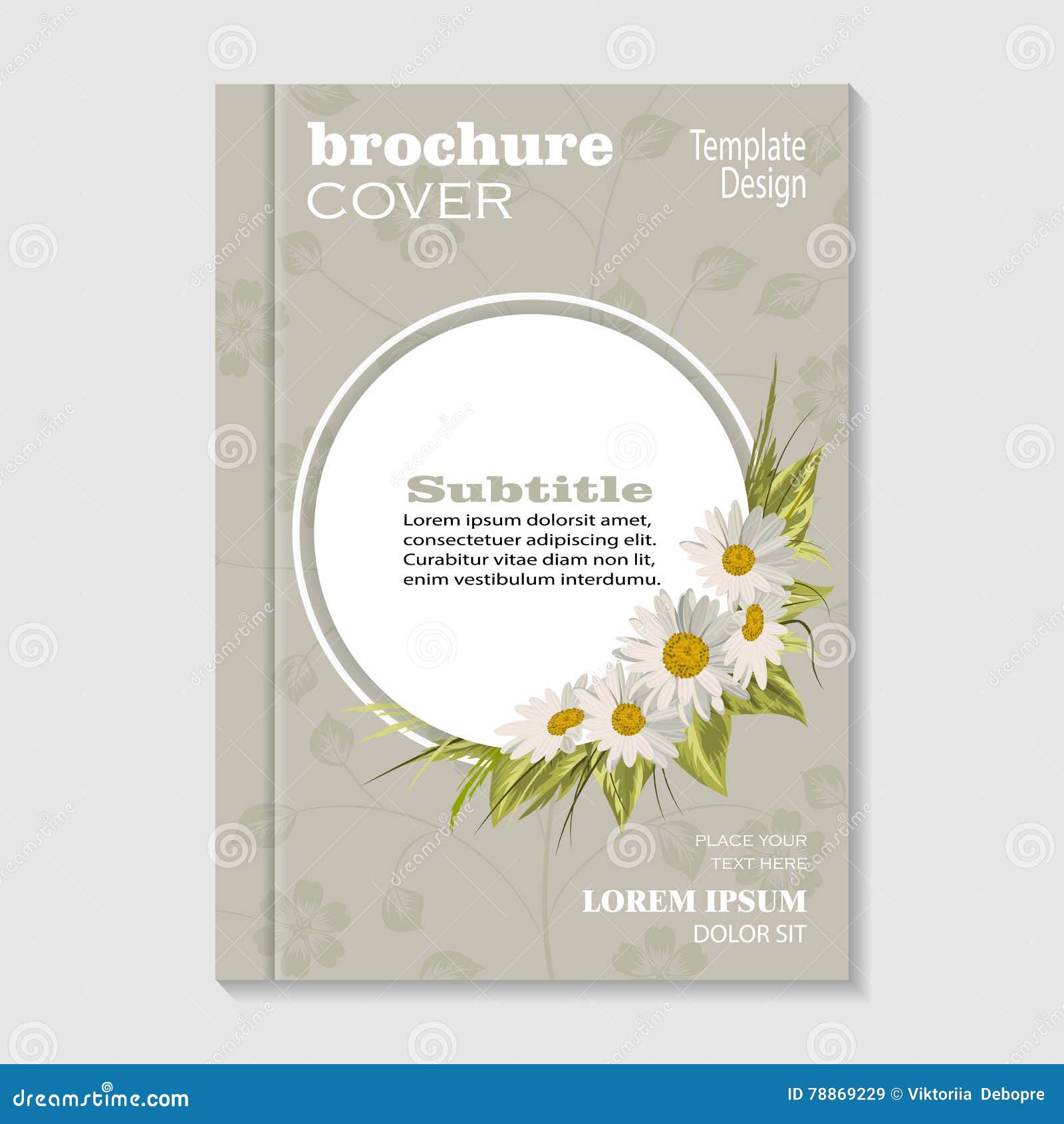 Floral Brochure Cover Design Stock Vector - Illustration of layout ...