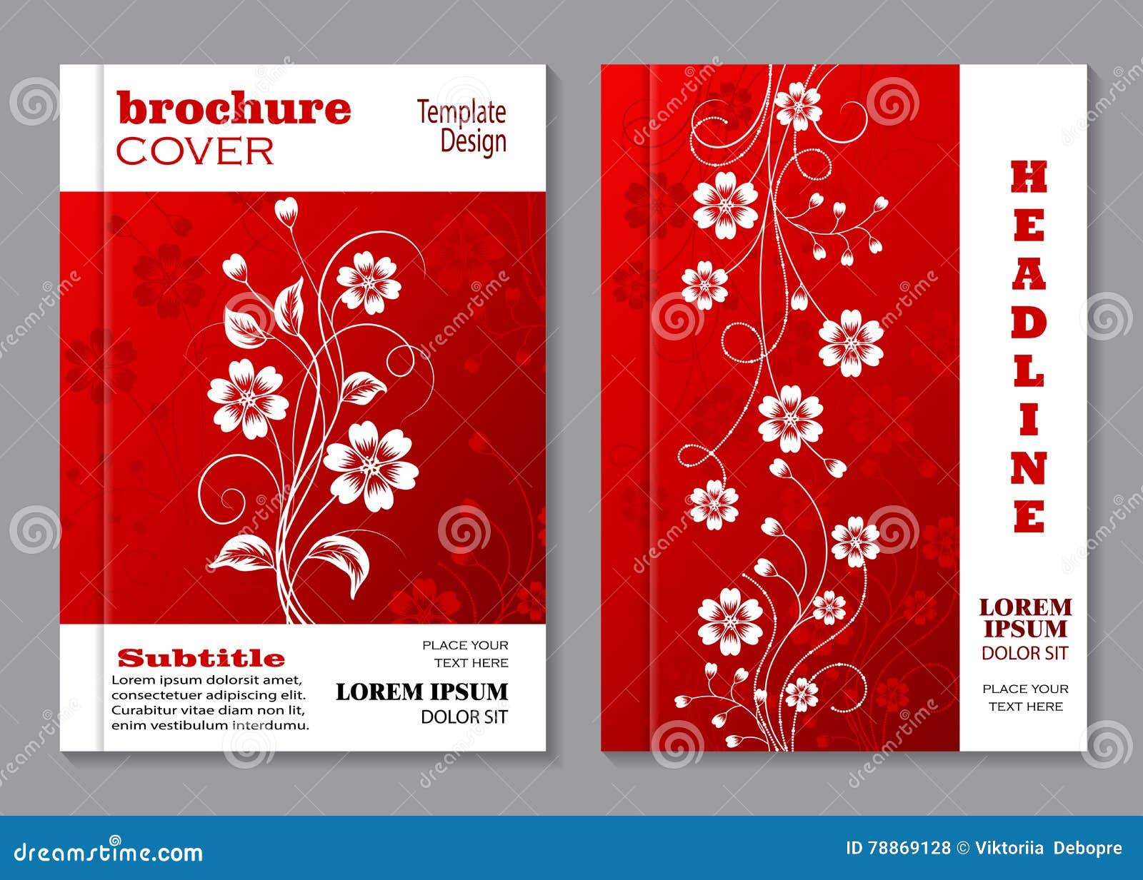Floral Brochure Cover Design Stock Vector - Illustration of label ...