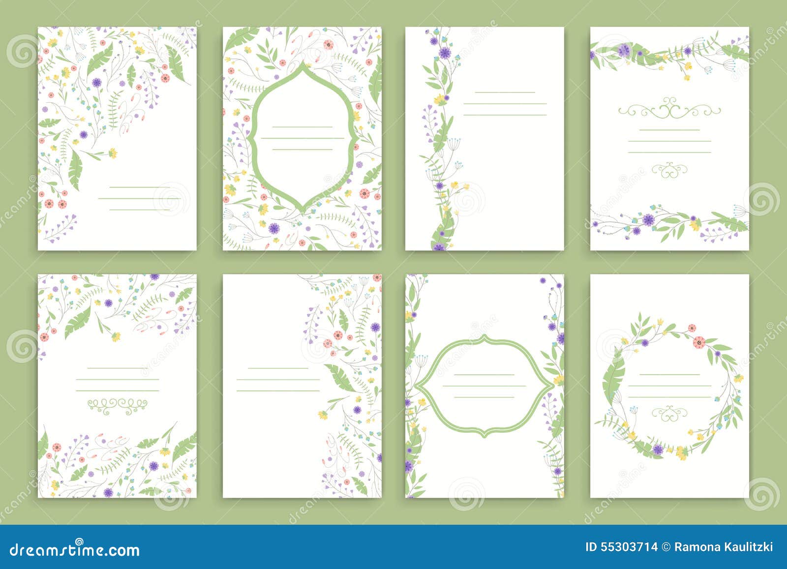 Floral Brochure Design Templates Stock Illustration - Illustration of ...
