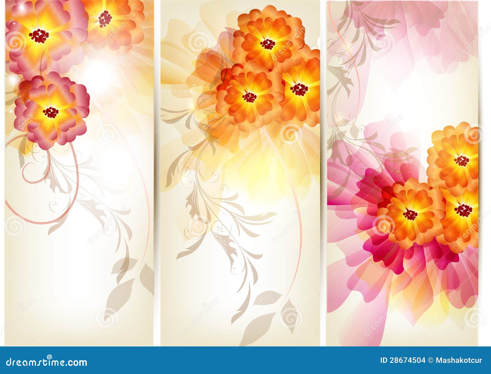 Floral brochure set stock vector. Illustration of beauty - 28674504