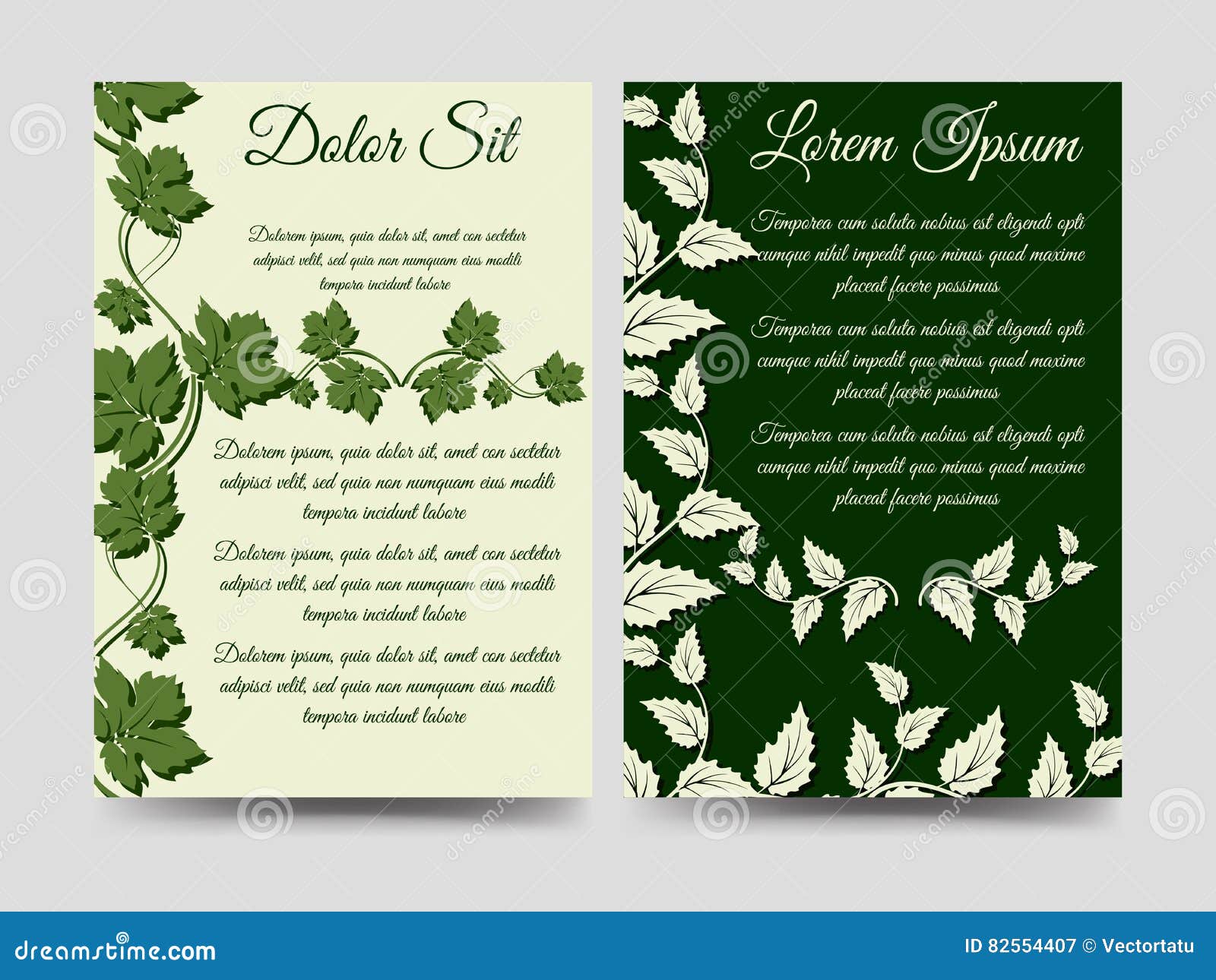 Floral Brochure Template Wich Branches Stock Vector - Illustration of ...