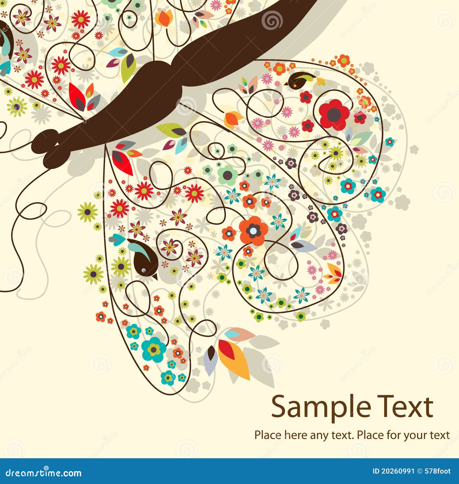 Floral butterfly stock vector. Illustration of shape - 20260991