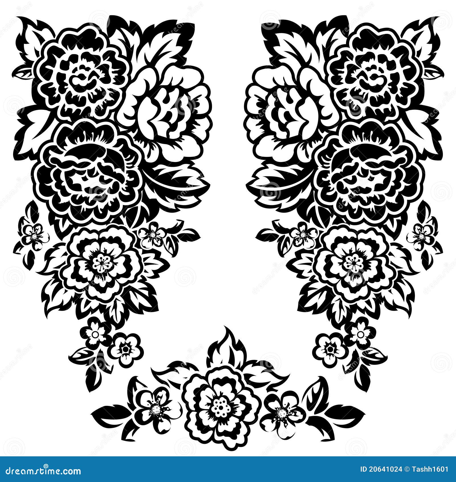 Floral BW stock vector. Illustration of floral, design - 20641024