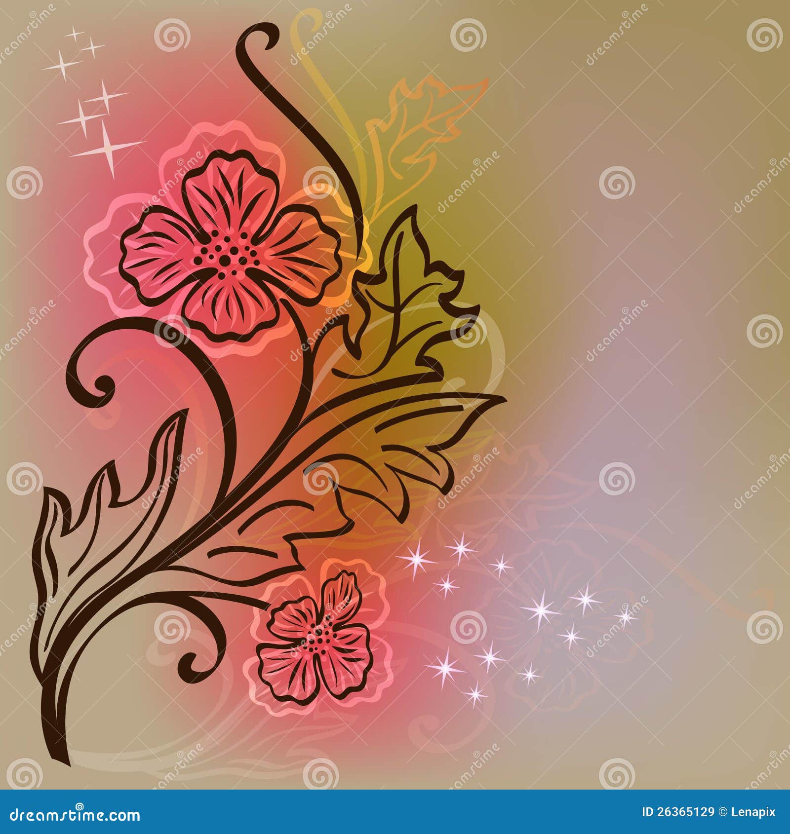 Floral card with flower stock vector. Illustration of fresh - 26365129