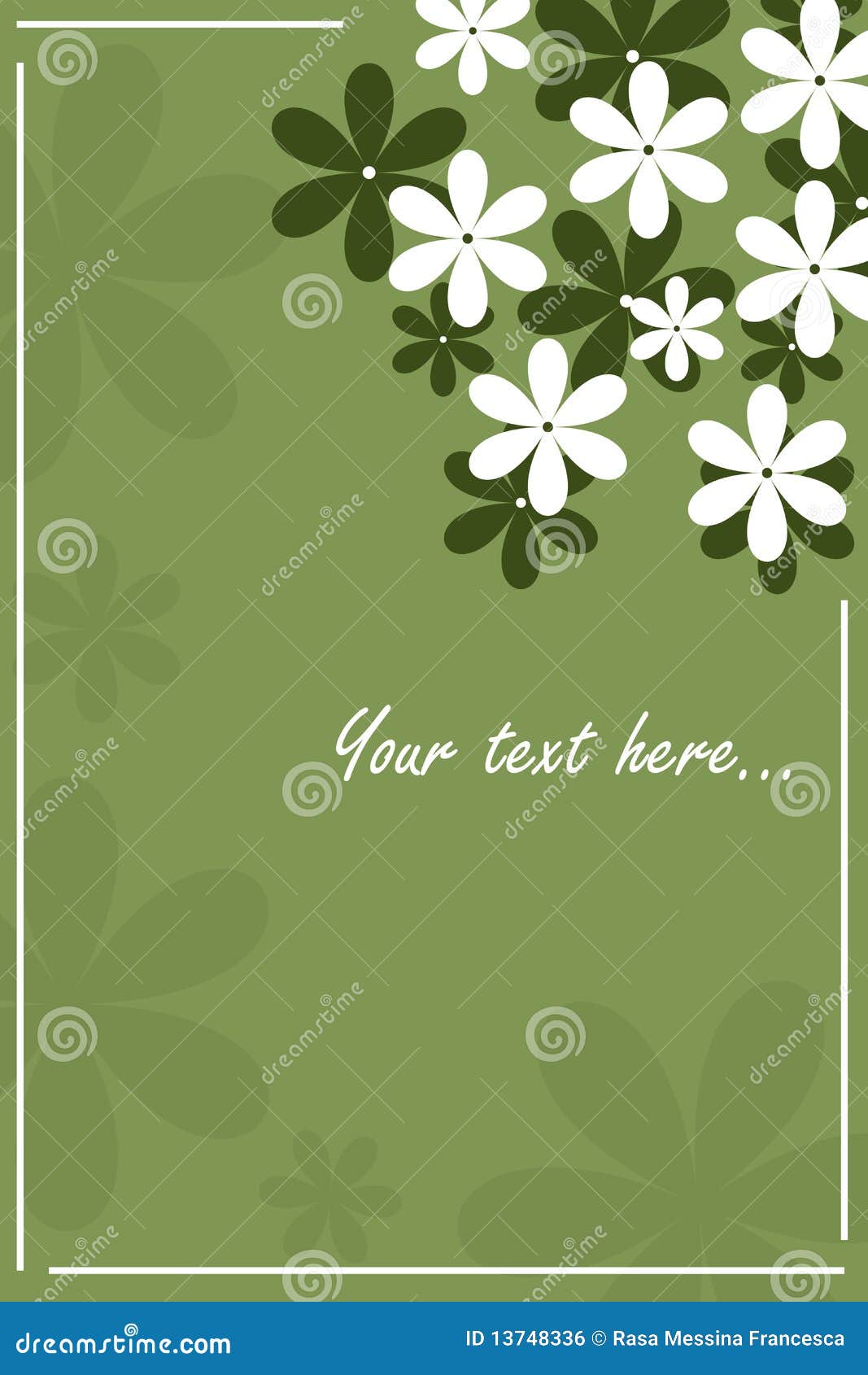 Floral card - green stock vector. Illustration of celebrate - 13748336