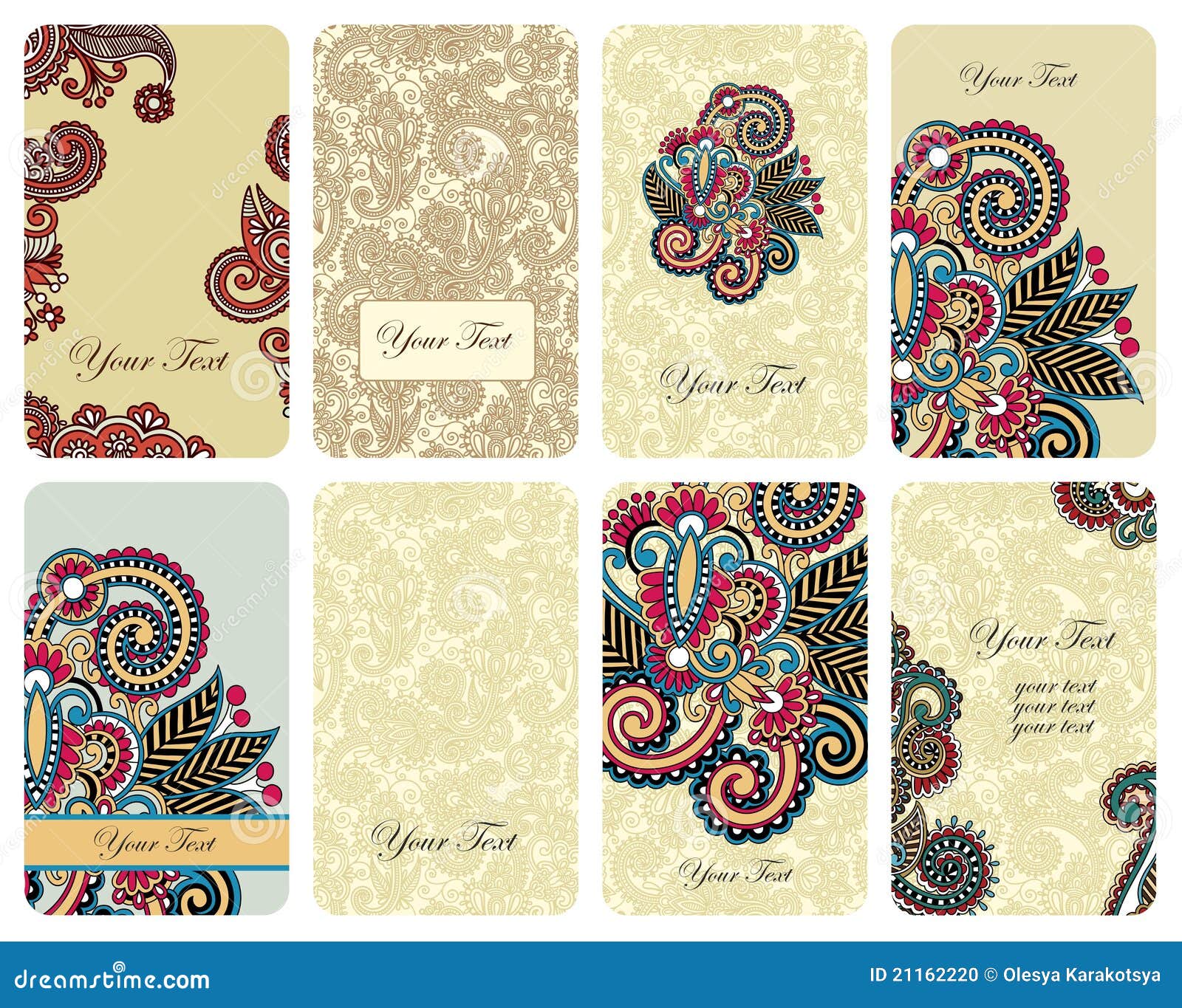 Floral card set stock vector. Illustration of decoration - 21162220