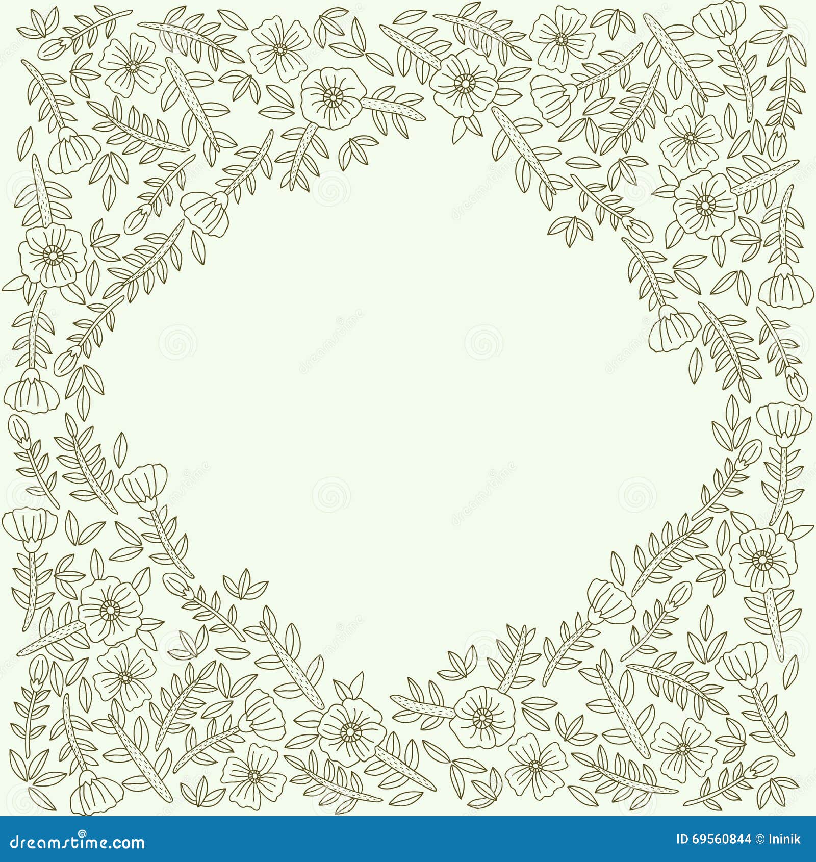 Floral card template stock vector. Illustration of mehndi - 69560844