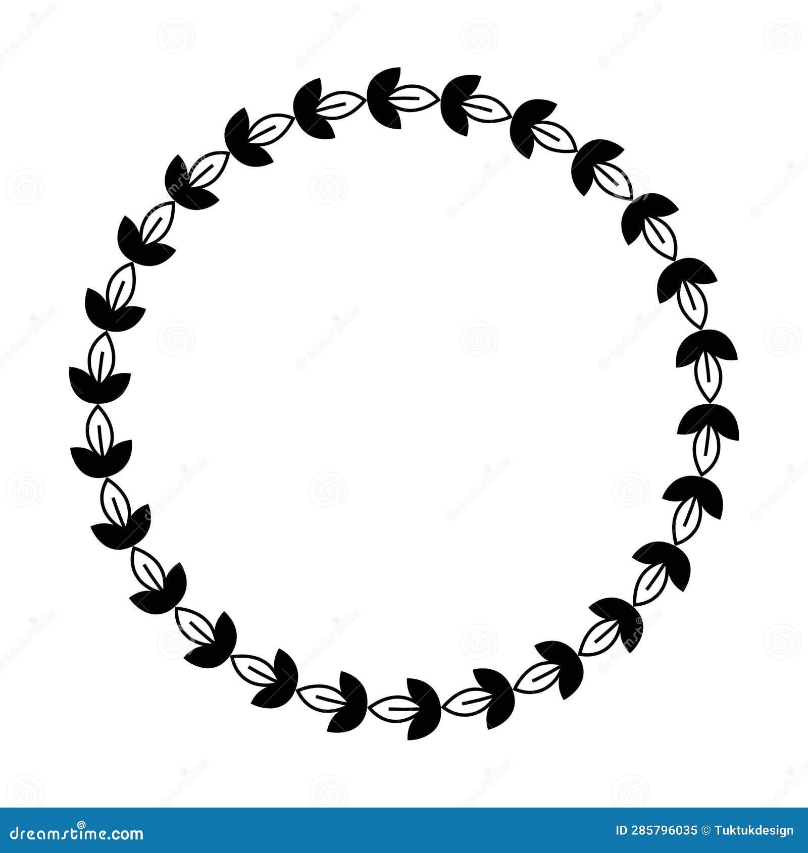 Floral Circle Border Design Rounded Flower Frame Ring for Decoration ...