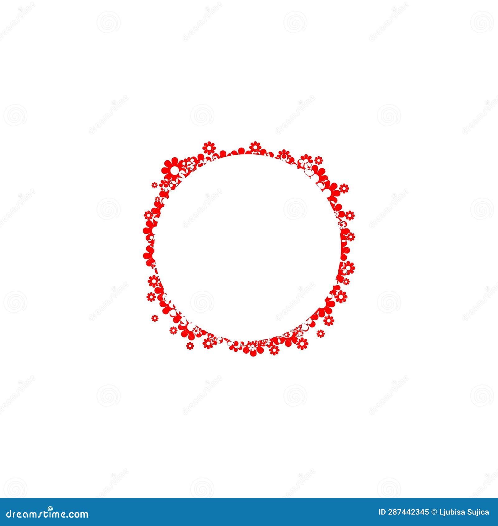 Floral Circle, Flower Frame Isolated on White Stock Vector ...