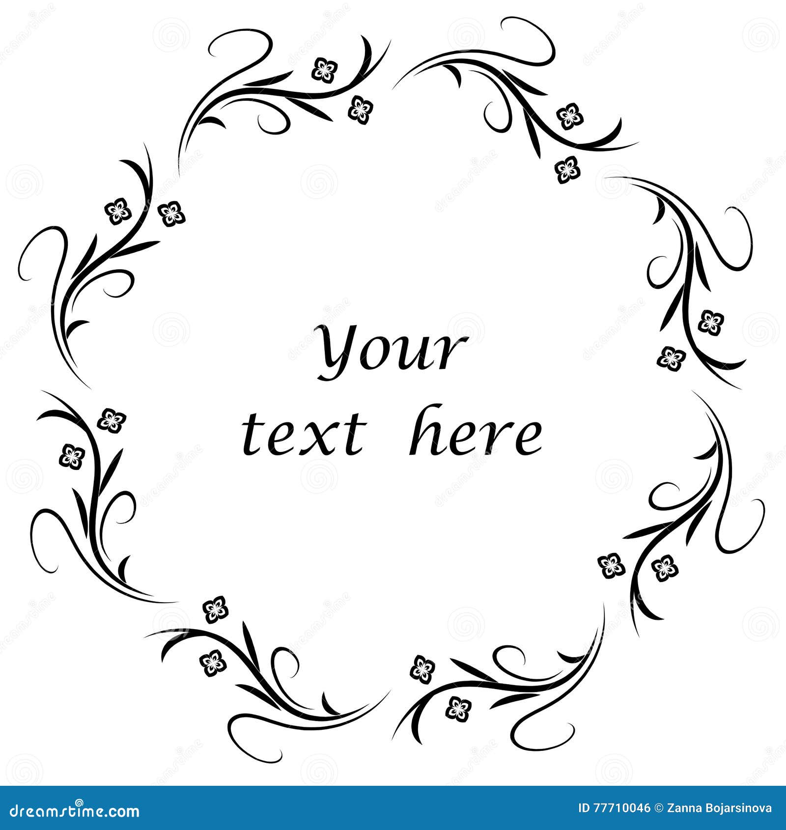 Floral Circle Frame Vector. Design Element Stock Vector - Illustration ...