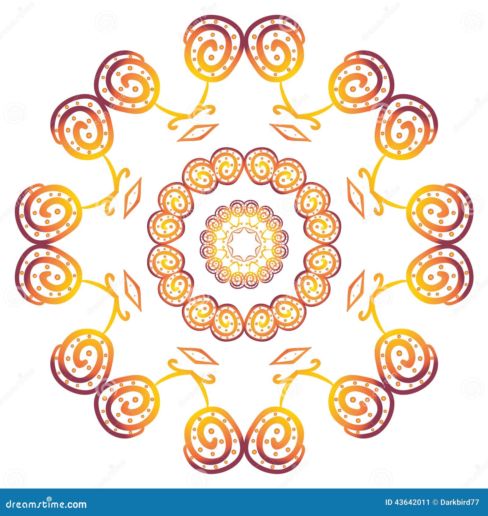 Floral circle pattern stock illustration. Illustration of cute - 43642011