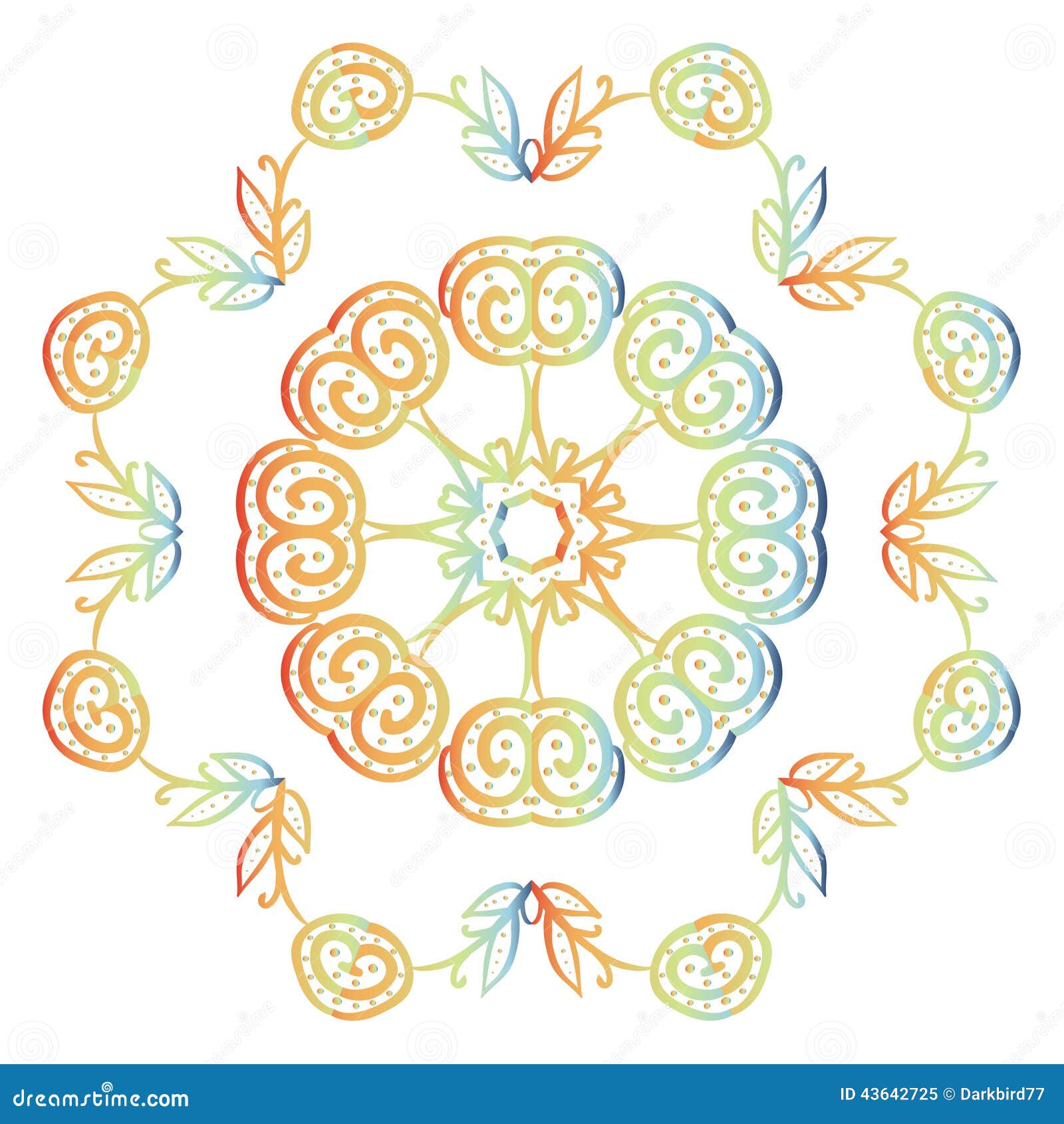 Floral circle pattern stock illustration. Illustration of floral - 43642725