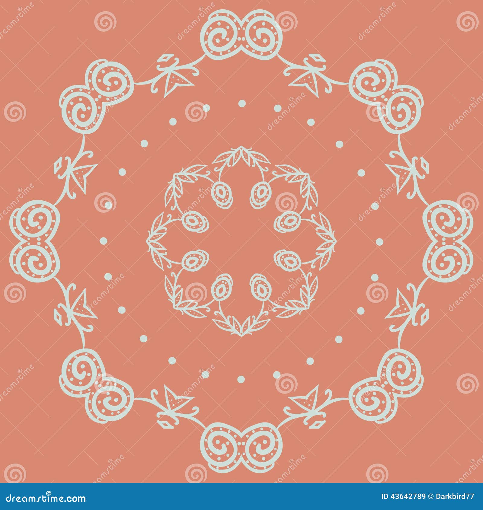 Floral circle pattern stock illustration. Illustration of frame - 43642789