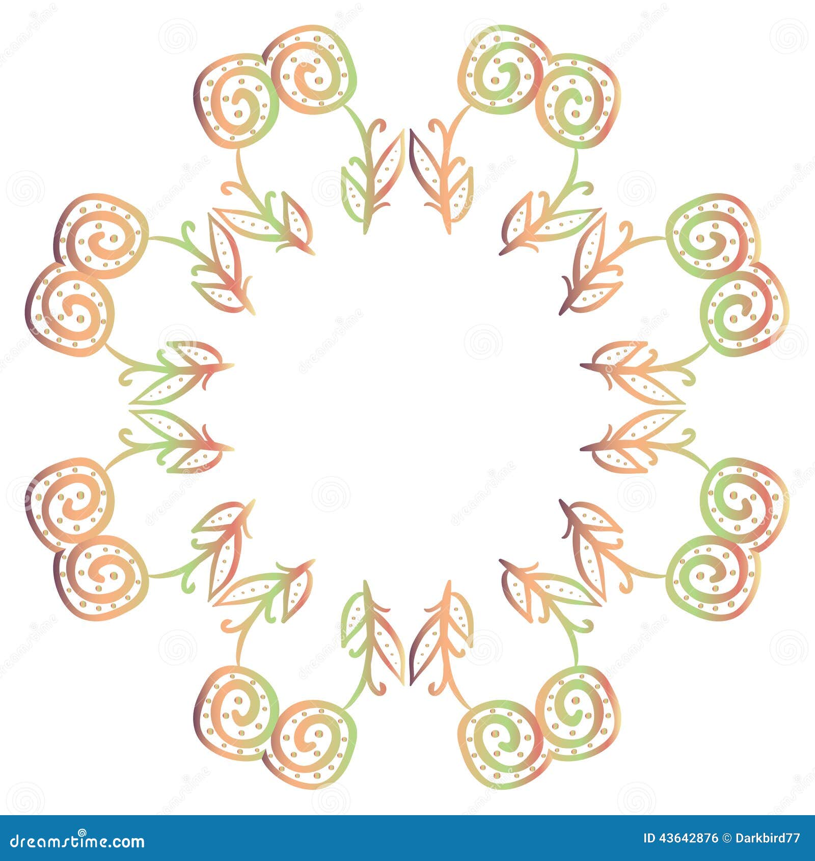 Floral circle pattern stock illustration. Illustration of leaves - 43642876