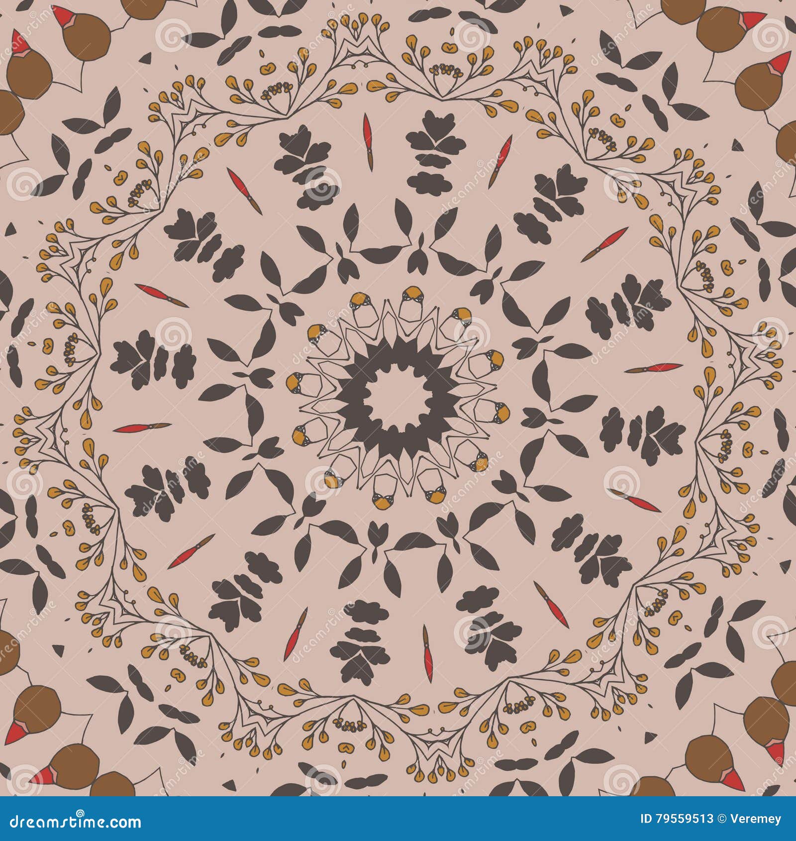 Floral circle pattern stock illustration. Illustration of hand - 79559513